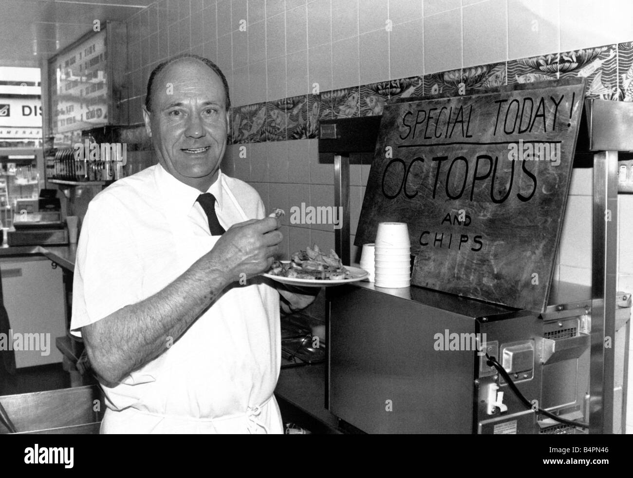 Fish and chip shop Black and White Stock Photos & Images - Alamy