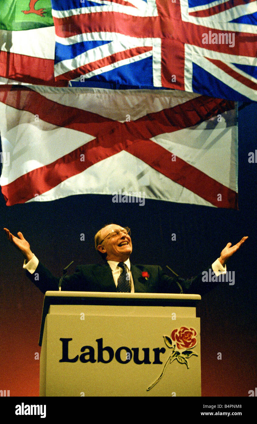 Neil Kinnock at the Sheffield Rally April 1992 Stock Photo - Alamy