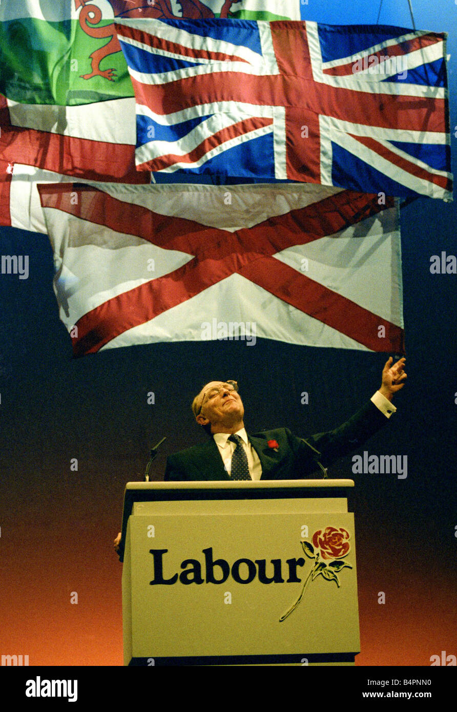 Neil Kinnock at the Sheffield Rally April 1992 Stock Photo - Alamy