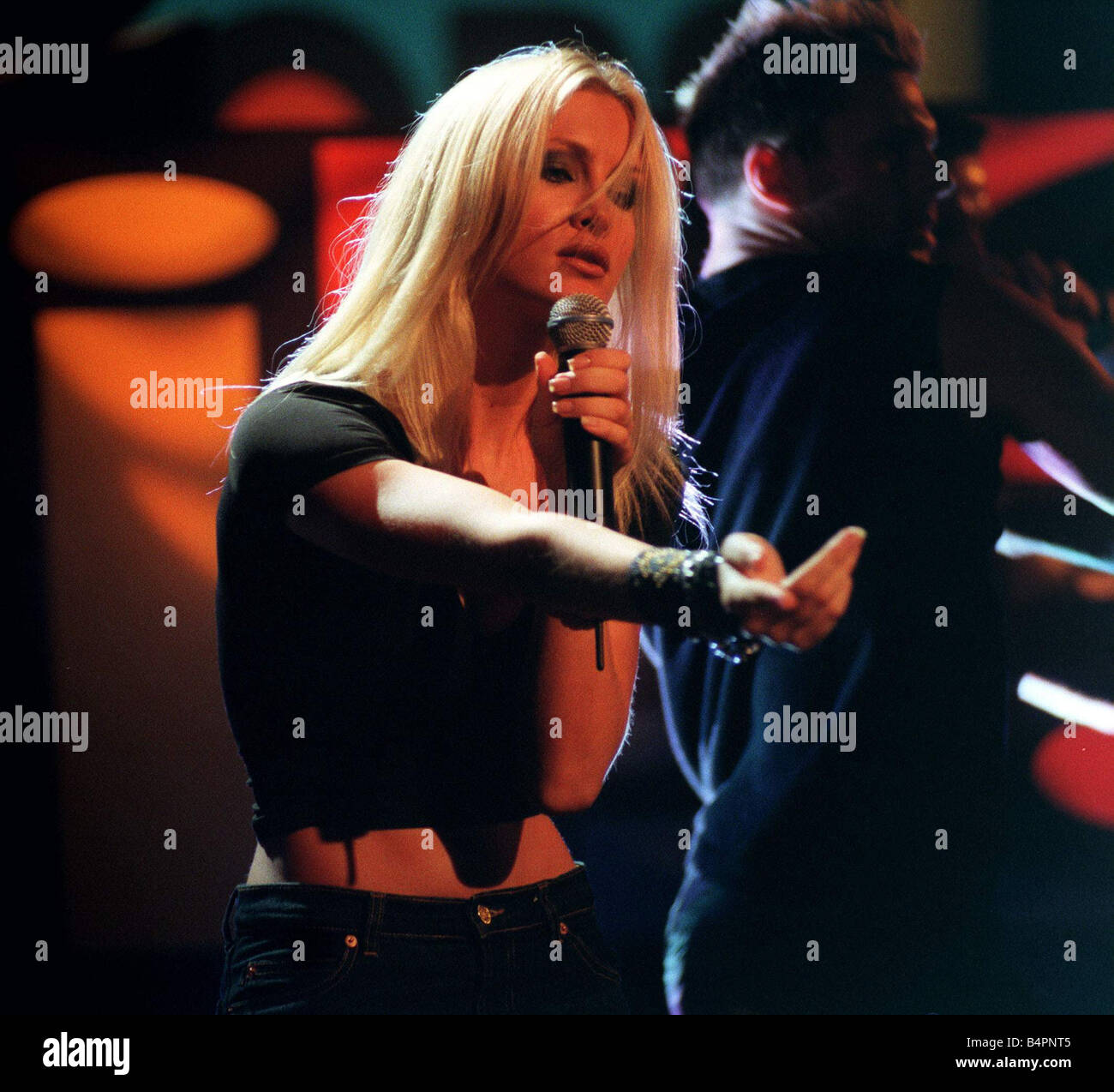 Model and singer Caprice August 1999 at rehearsals for Top of the Pops ...