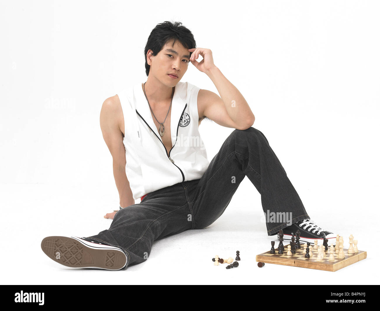 Contemplative thoughtful young man Cut Out Stock Images & Pictures - Alamy