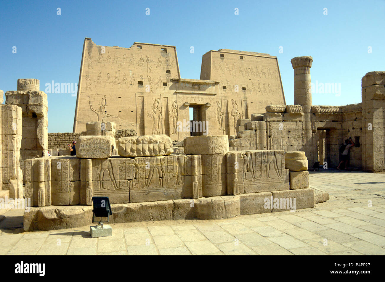 The ruins and remains of the Horus Temple at Edfu Egypt Stock Photo - Alamy