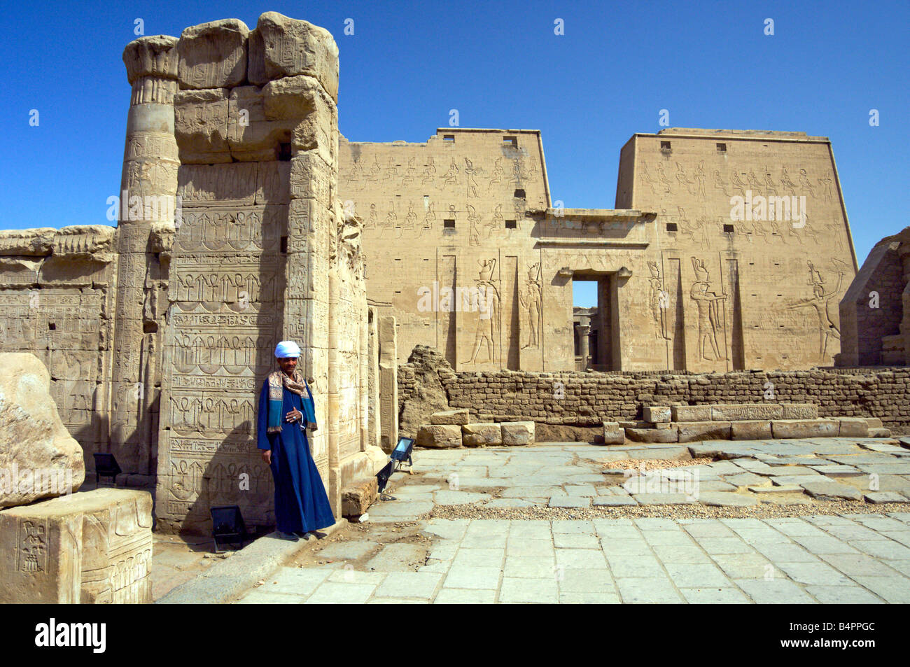 The ruins and remains of the Horus Temple at Edfu Egypt Stock Photo - Alamy