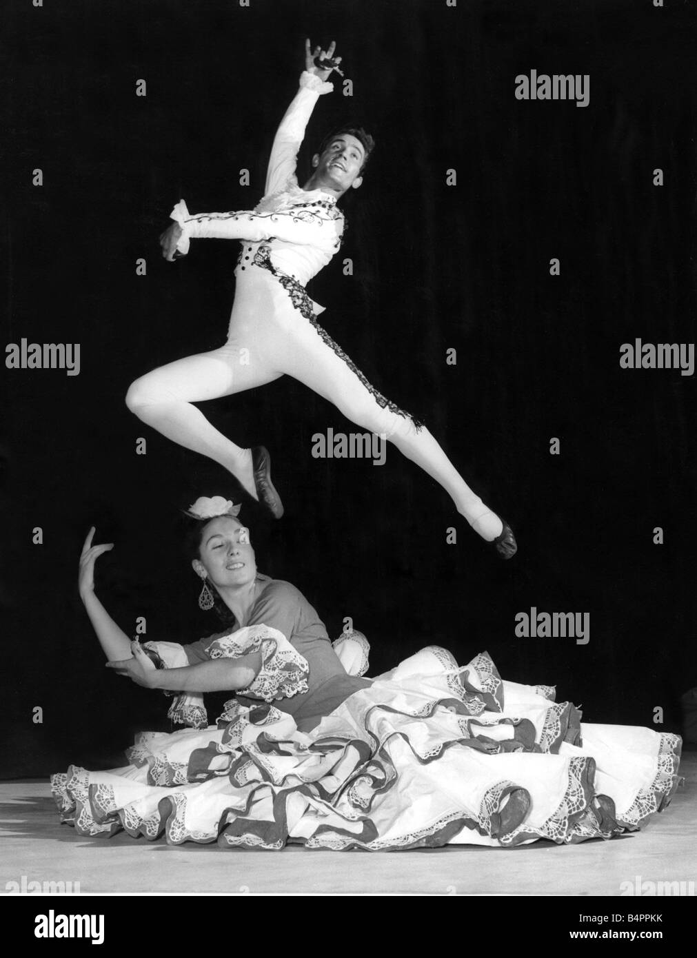 Alberto Portillo leading male dancer of the ballet leaps over dancer ...