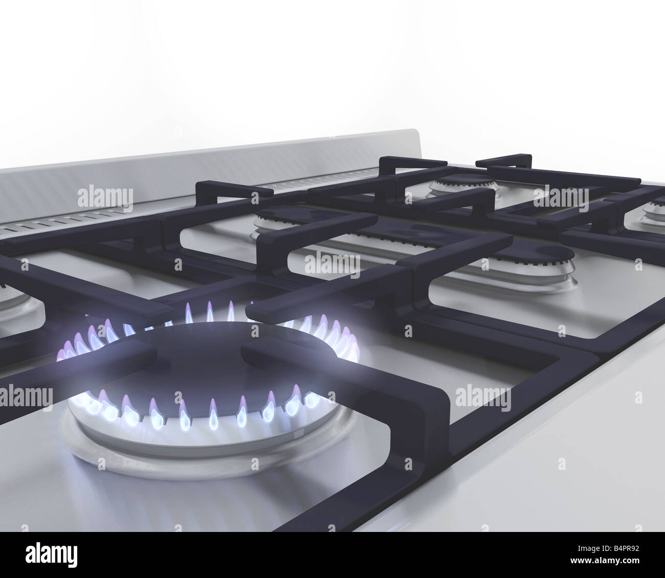 3D render of a lit gas ring Stock Photo - Alamy