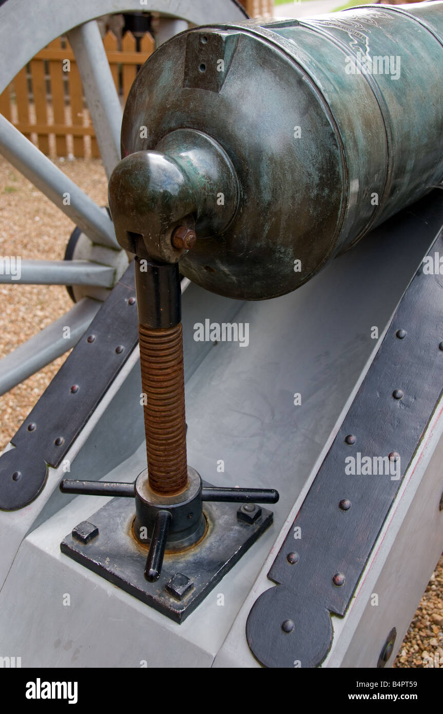 The breech mechanism and elevating screw of a bronze 24 pounder ...