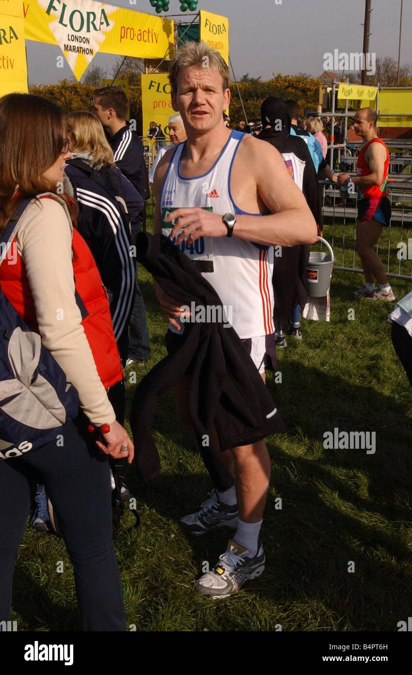 Television Chef Gordon Ramsay taking part in the 2003 Flora London ...