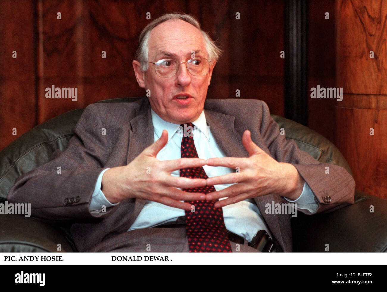 Donald Dewar MSP January 2000 Scottish Parliament First Minister being ...