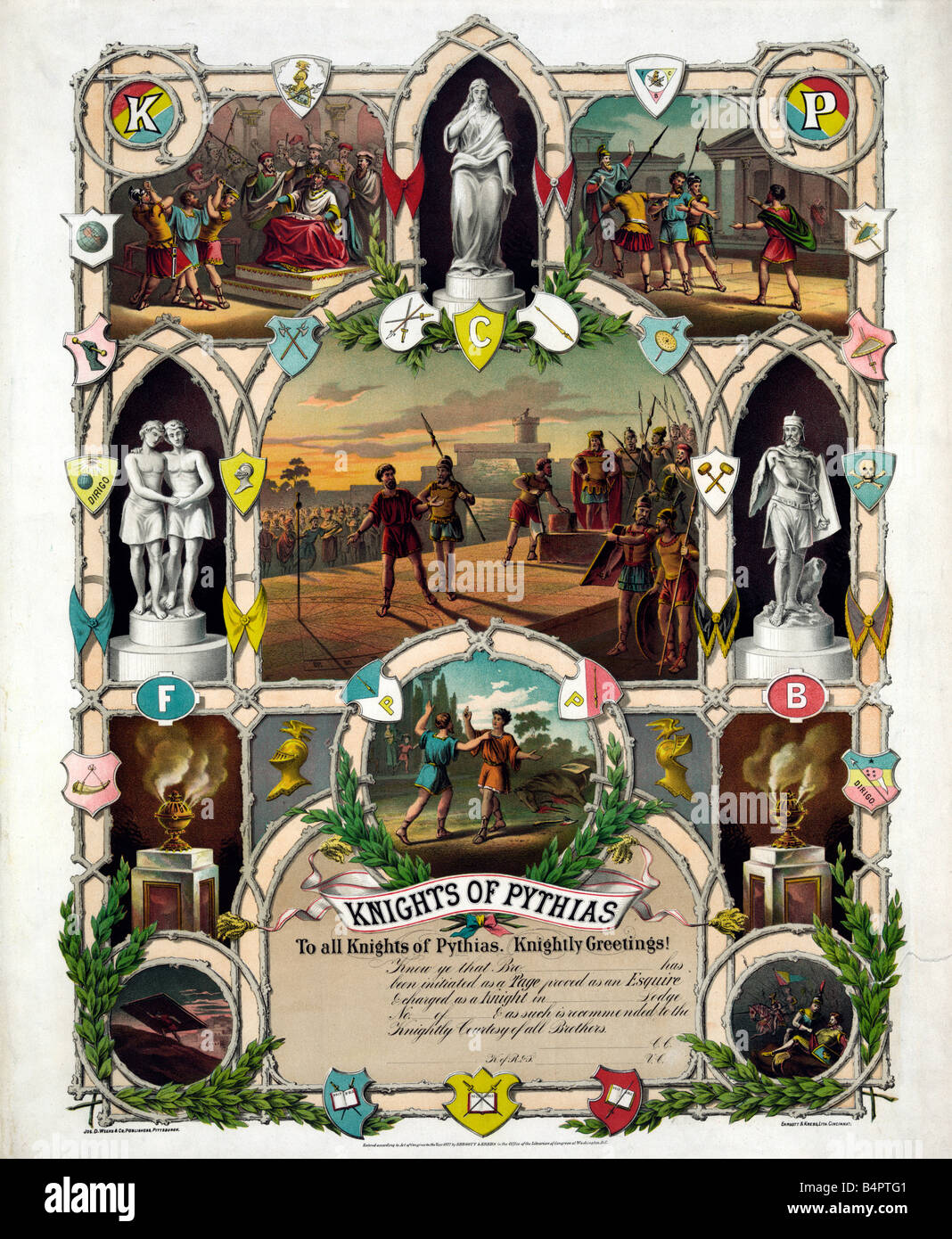 Knights of Pythias Certificate Stock Photo - Alamy