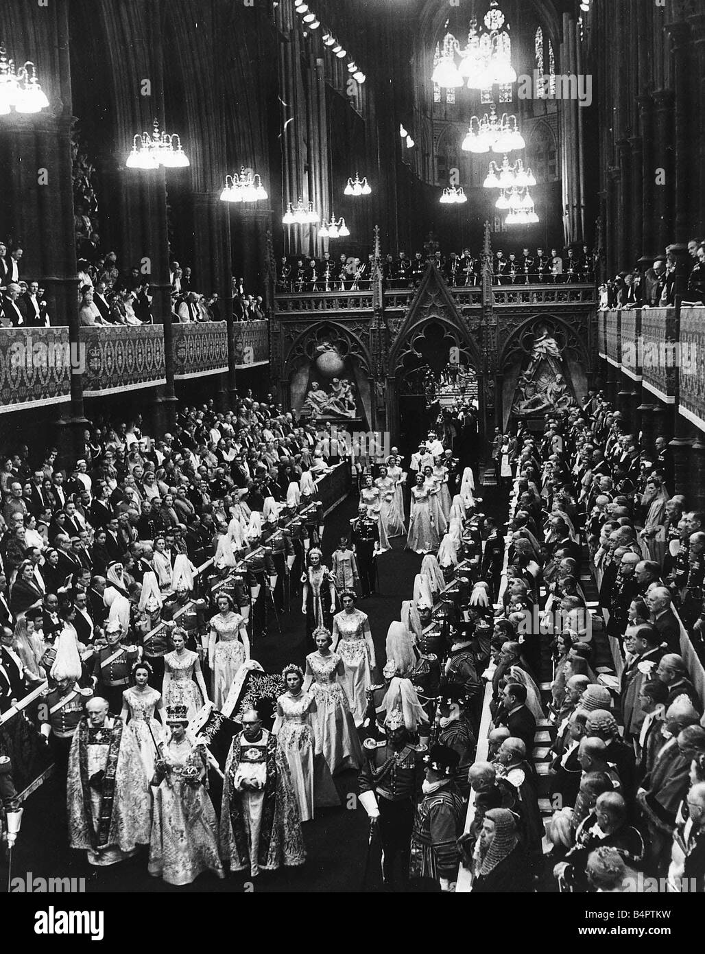 Queen Elizabeth II The Coronation 1953 leaving Westminster Abbey ... Queen Elizabeth II The Coronation 1953 leaving Westminster Abbey ...