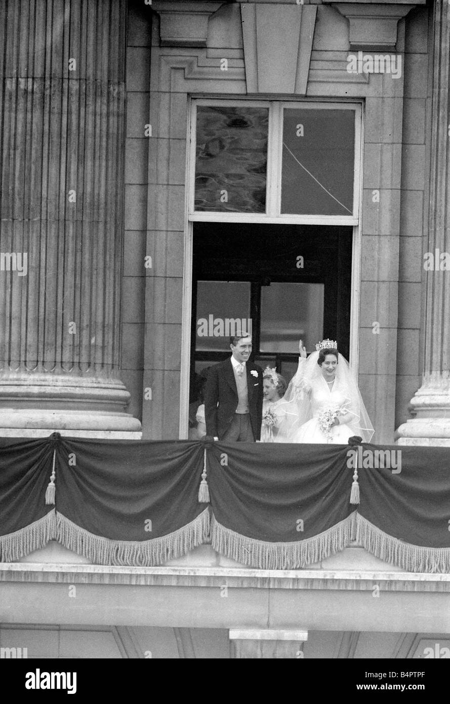 Princess Margaret and Lord Snowdon on the balcony of Buckingham Palace ...