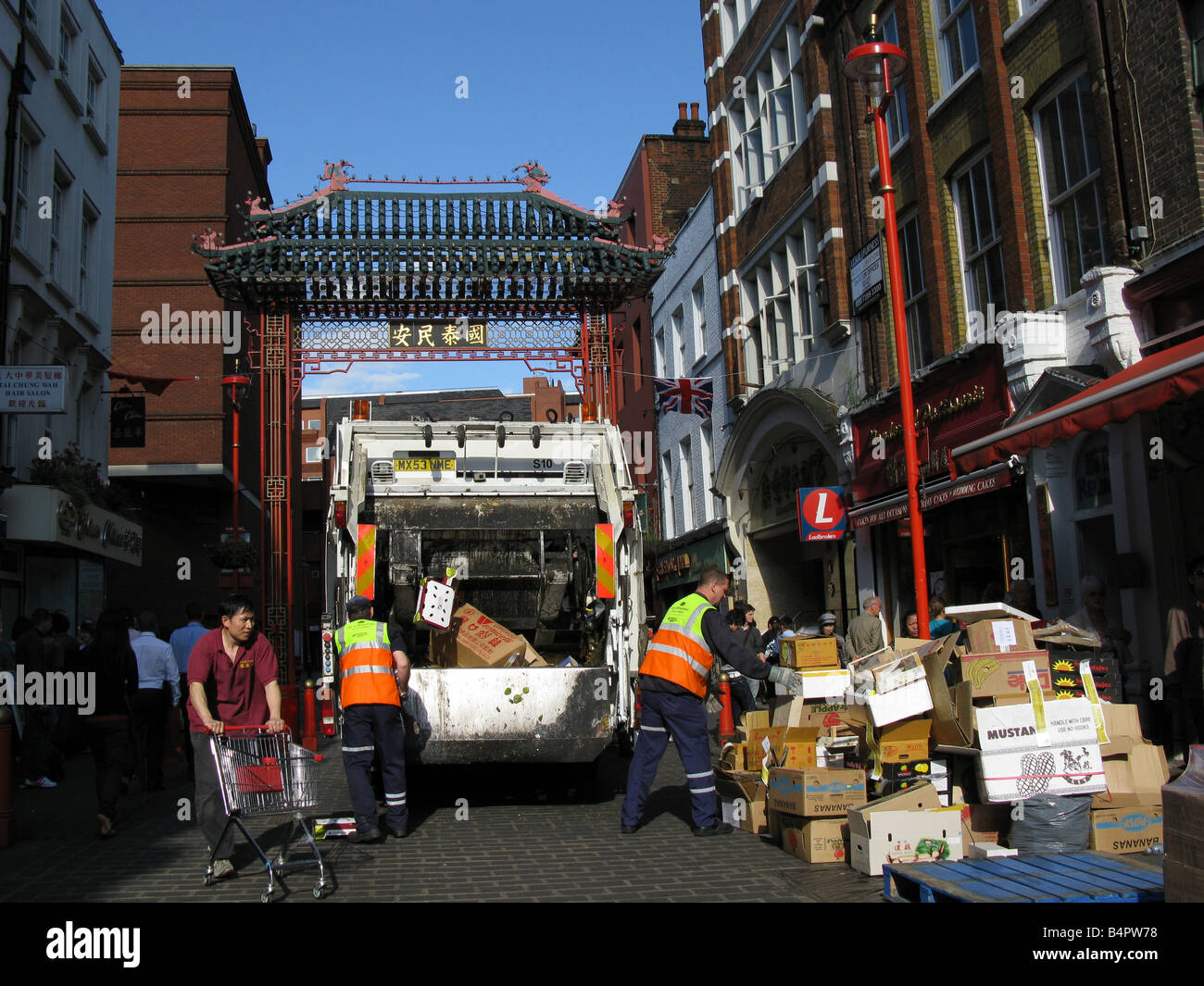 London, Chinatown garbage collection Stock Photo - Alamy
