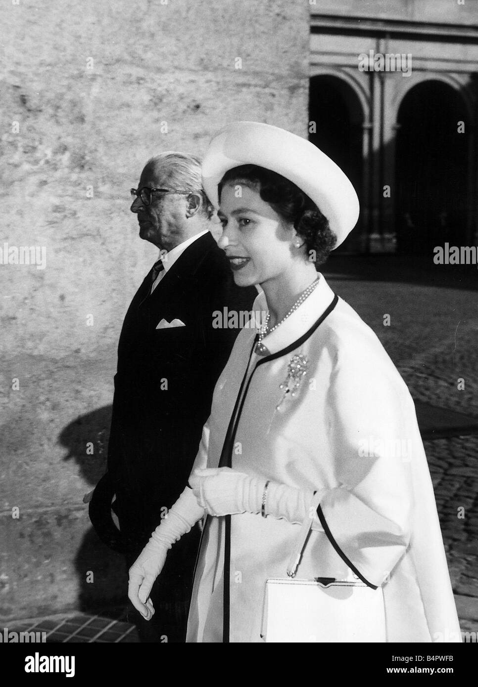 Queen Elizabeth with President of Italy in Rome during State Visit ...