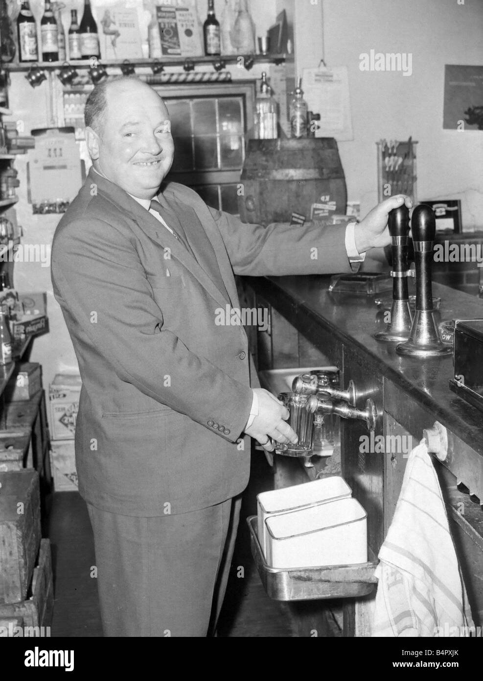 Matthew Moseley licensee of the Navigation at Wootton Wawen pulling a ...