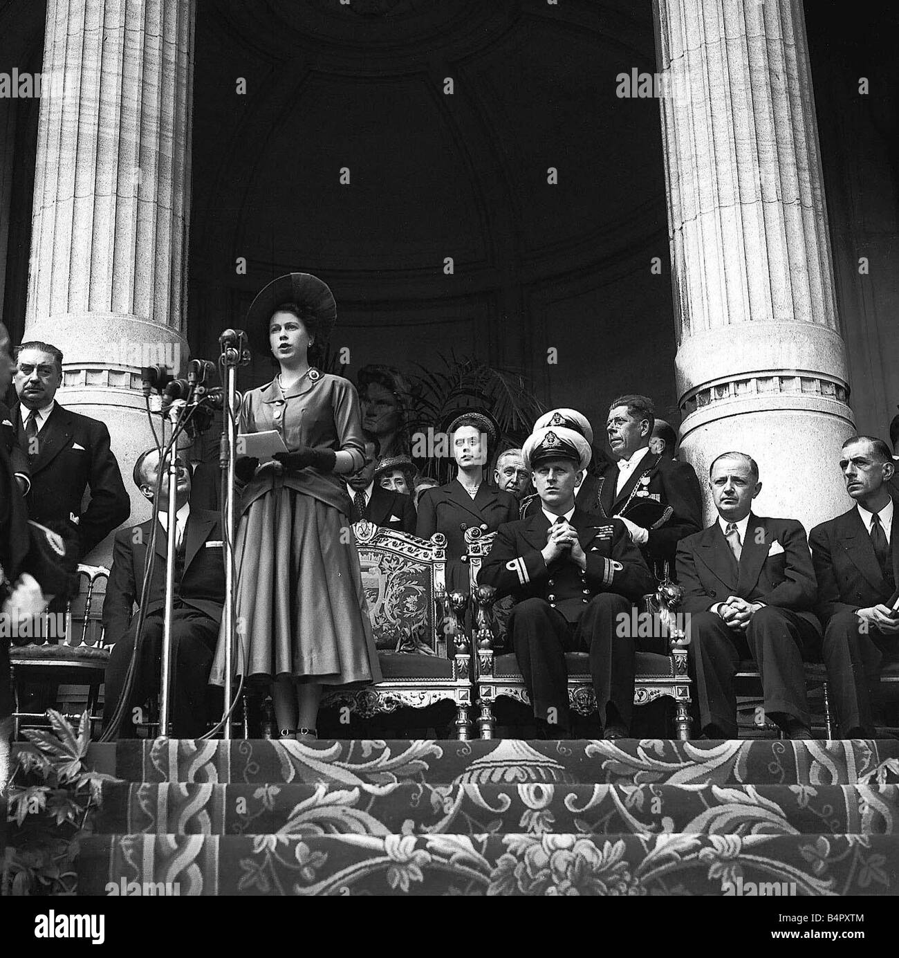 Princess Elizabeth and the Duke of Edinburgh on a visit to Paris The ...