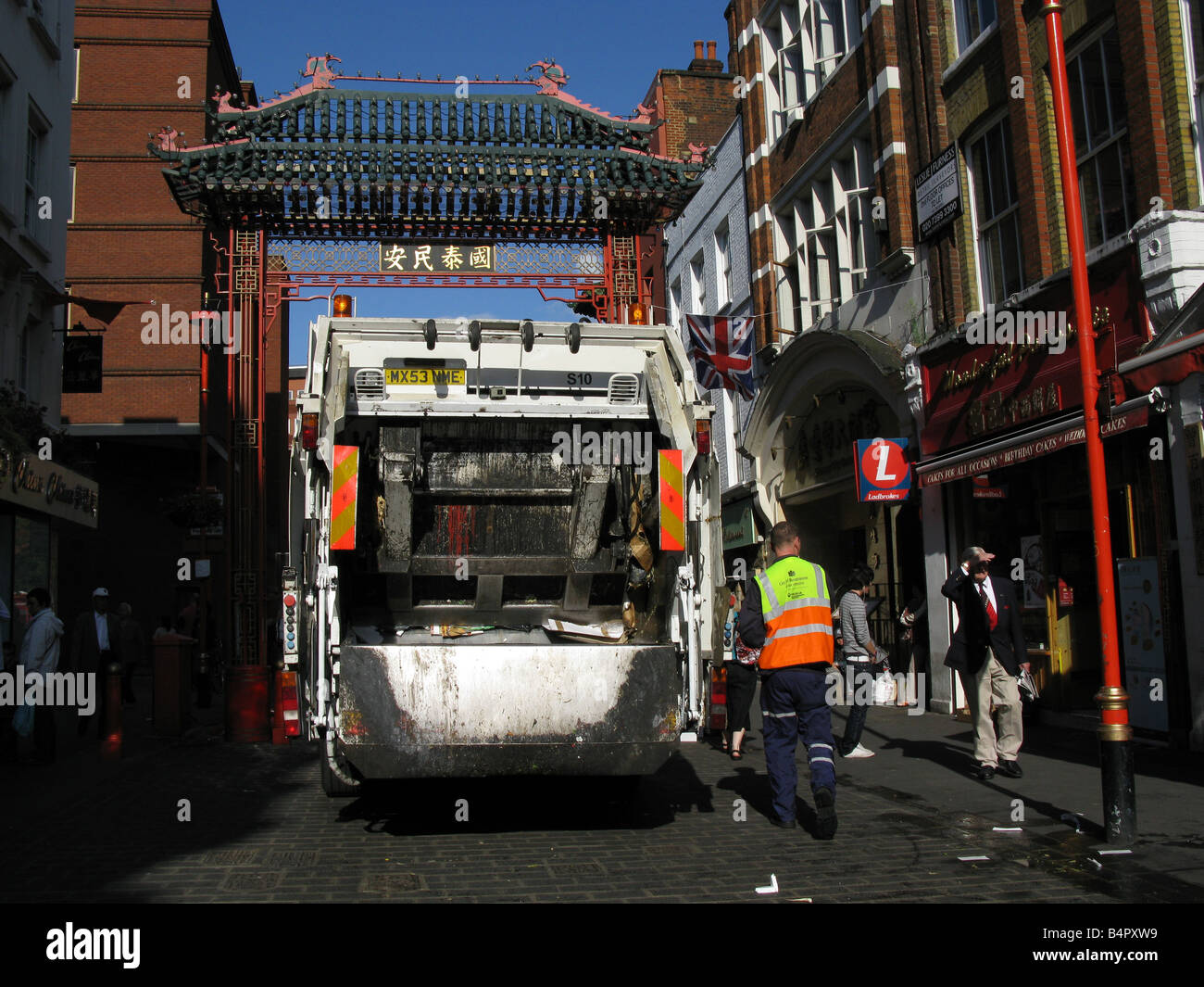 London, Chinatown garbage collection Stock Photo - Alamy