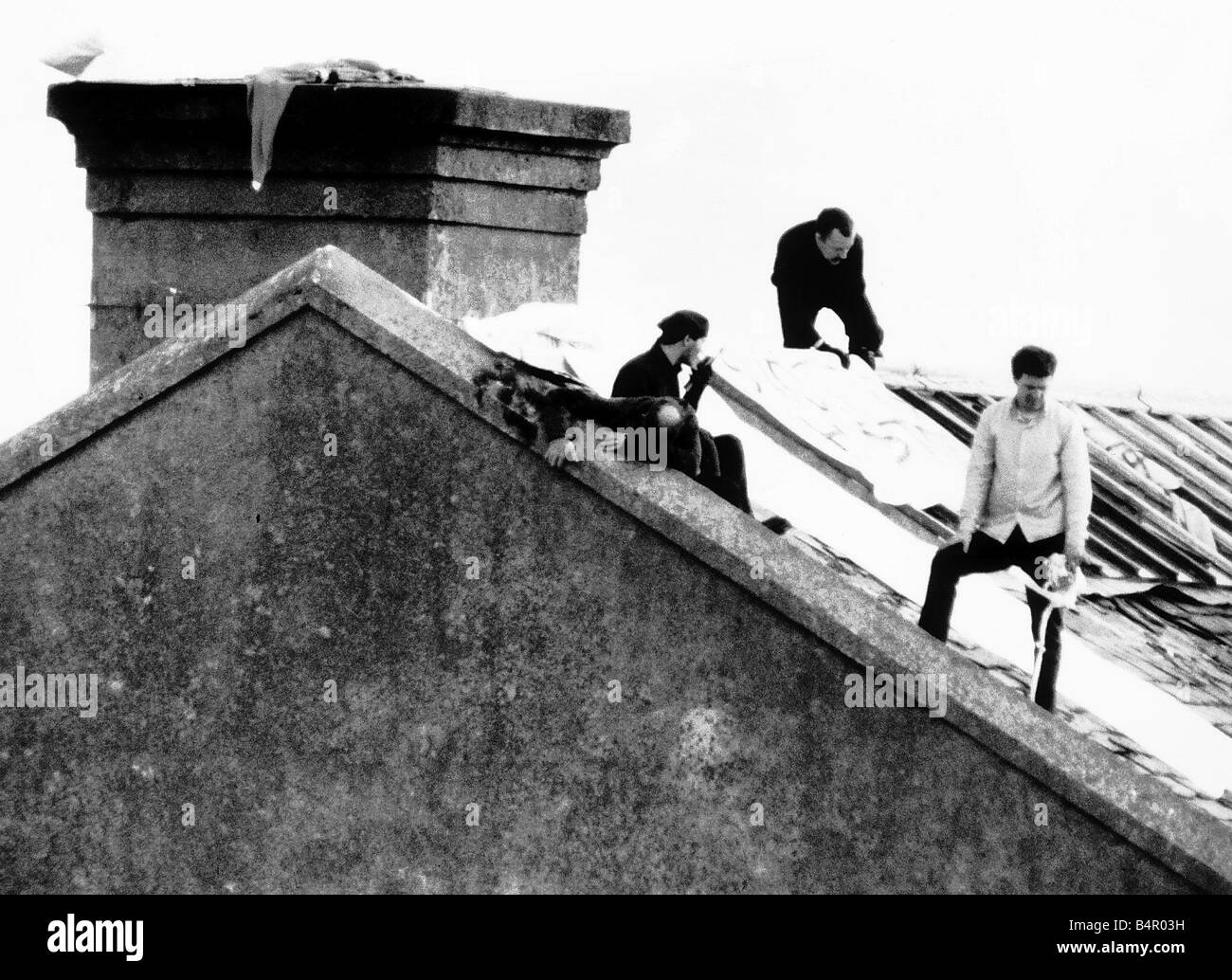 Peterhead Prison riots October 1987 prisoners on the roof after prison ...