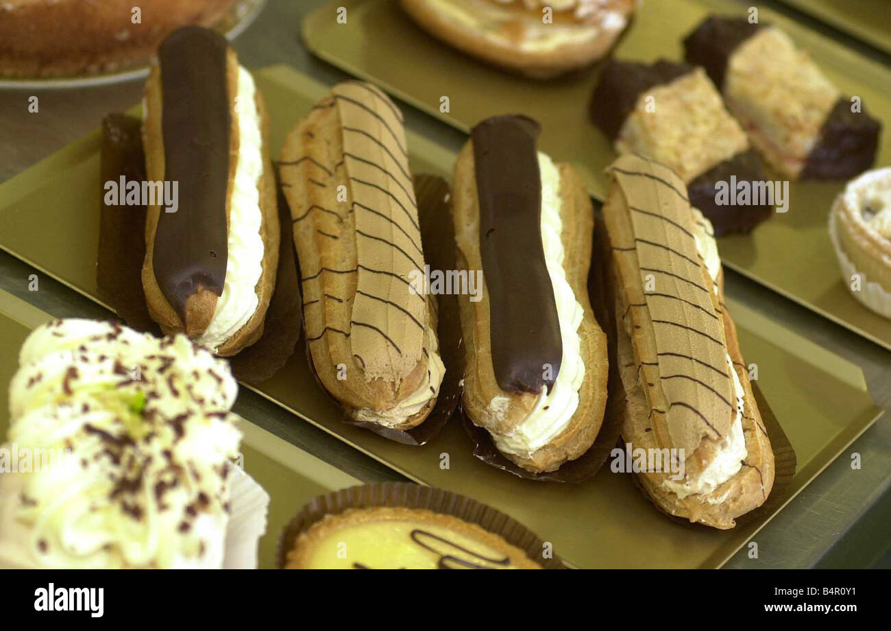 A selection of eclairs Stock Photo - Alamy