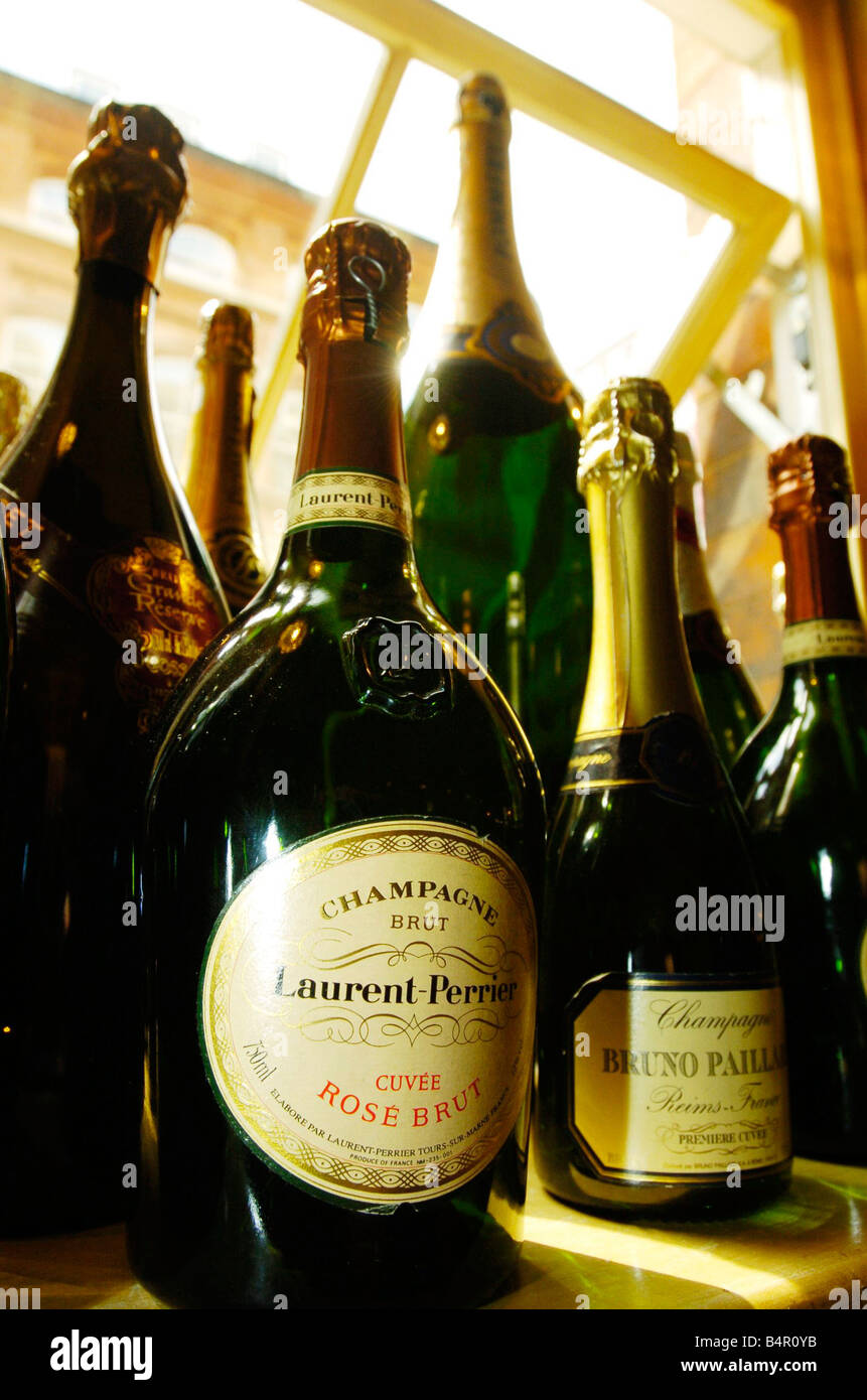 Bottles of champagne for sale at Hotel du Vin in Birmingham Stock Photo ...