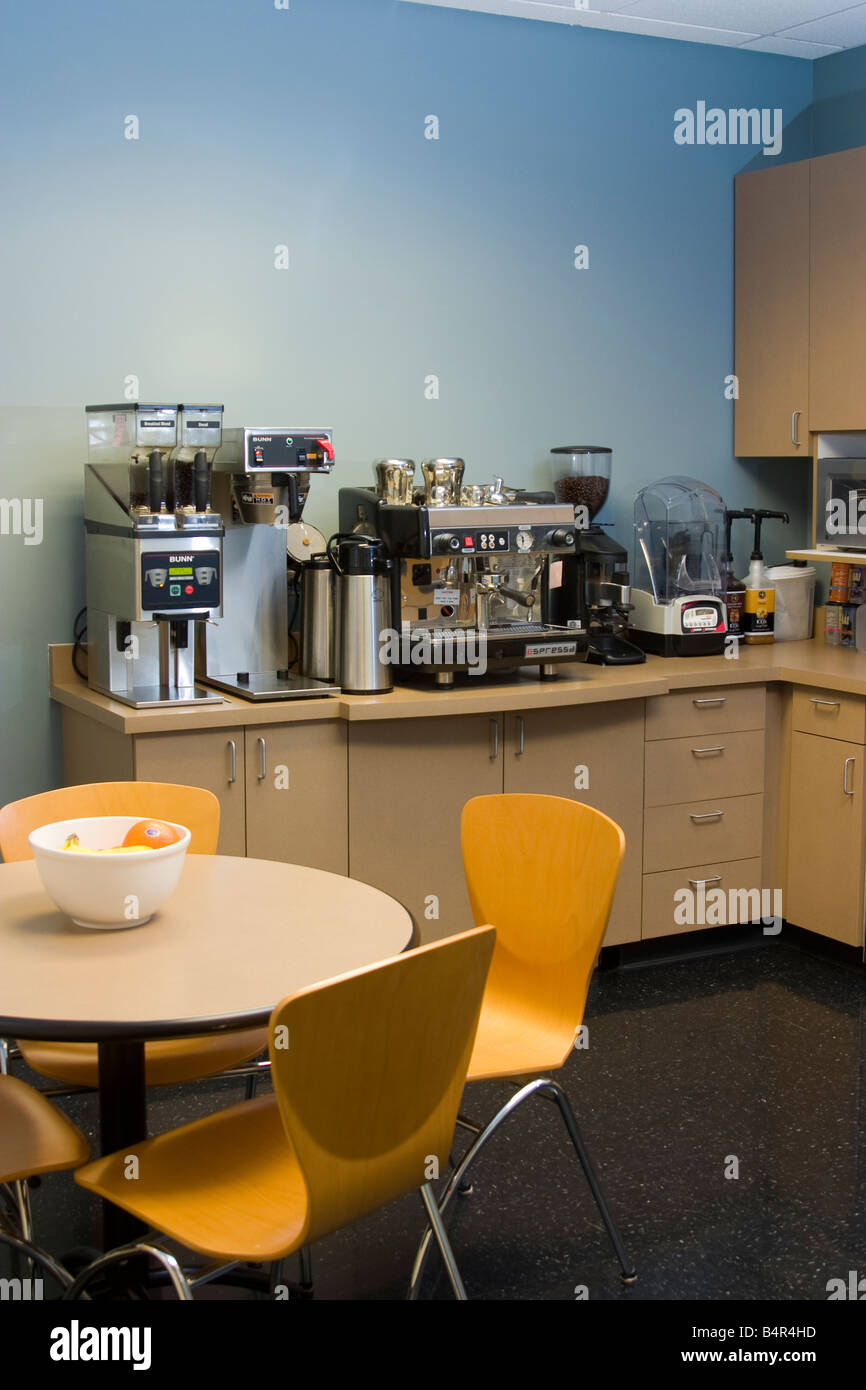 Break room in office setting Stock Photo - Alamy