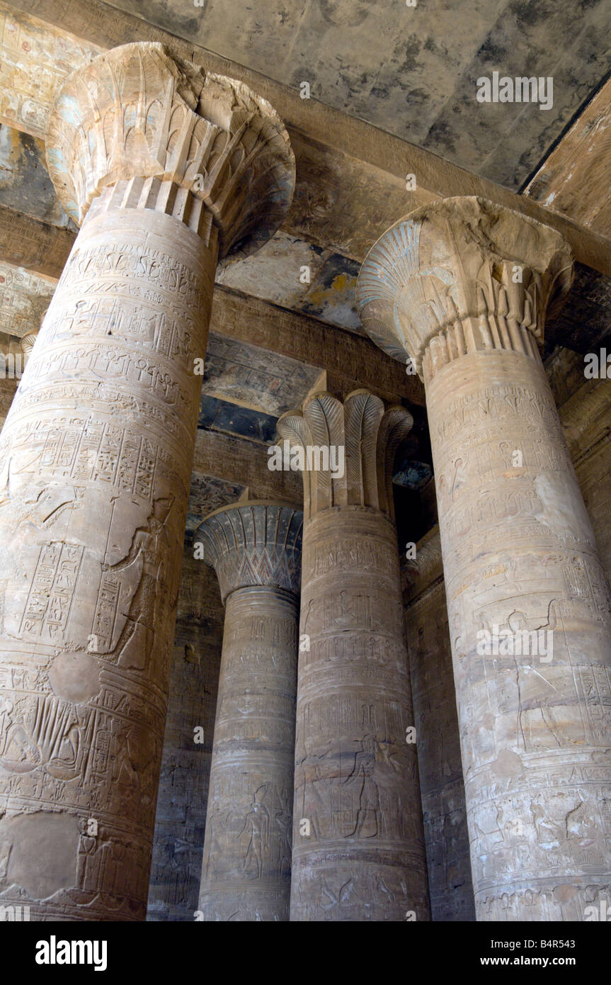 The ruins and remains of the Horus Temple at Edfu Egypt Stock Photo - Alamy