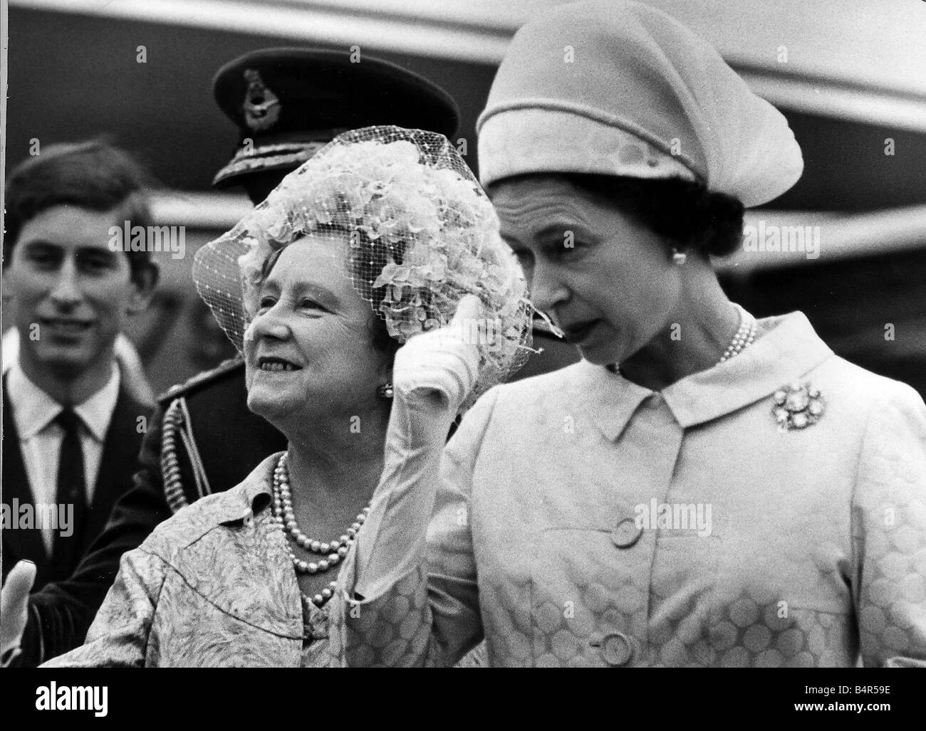 Queen Elizabeth Queen Mother and Prince Charles visit RAF Central ...