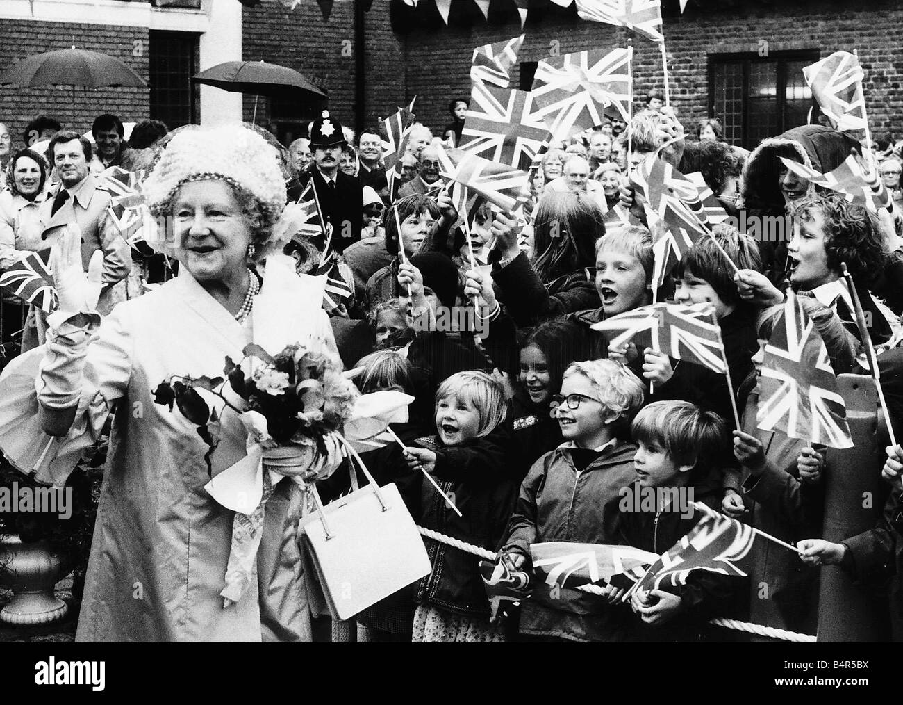 Queen Mother at Sandwich in Kent where she ended her tour of the Cinque ...
