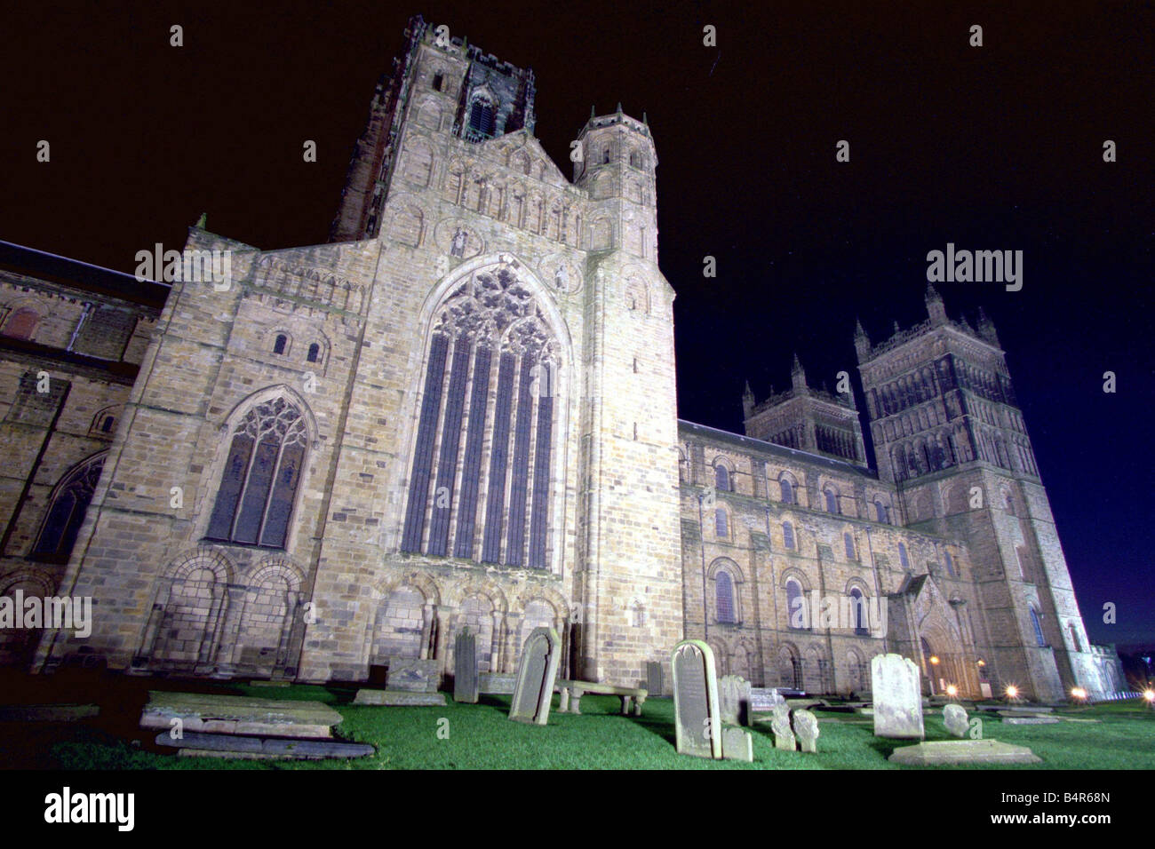 Durham Cathedral at night 01 01 02 Stock Photo - Alamy