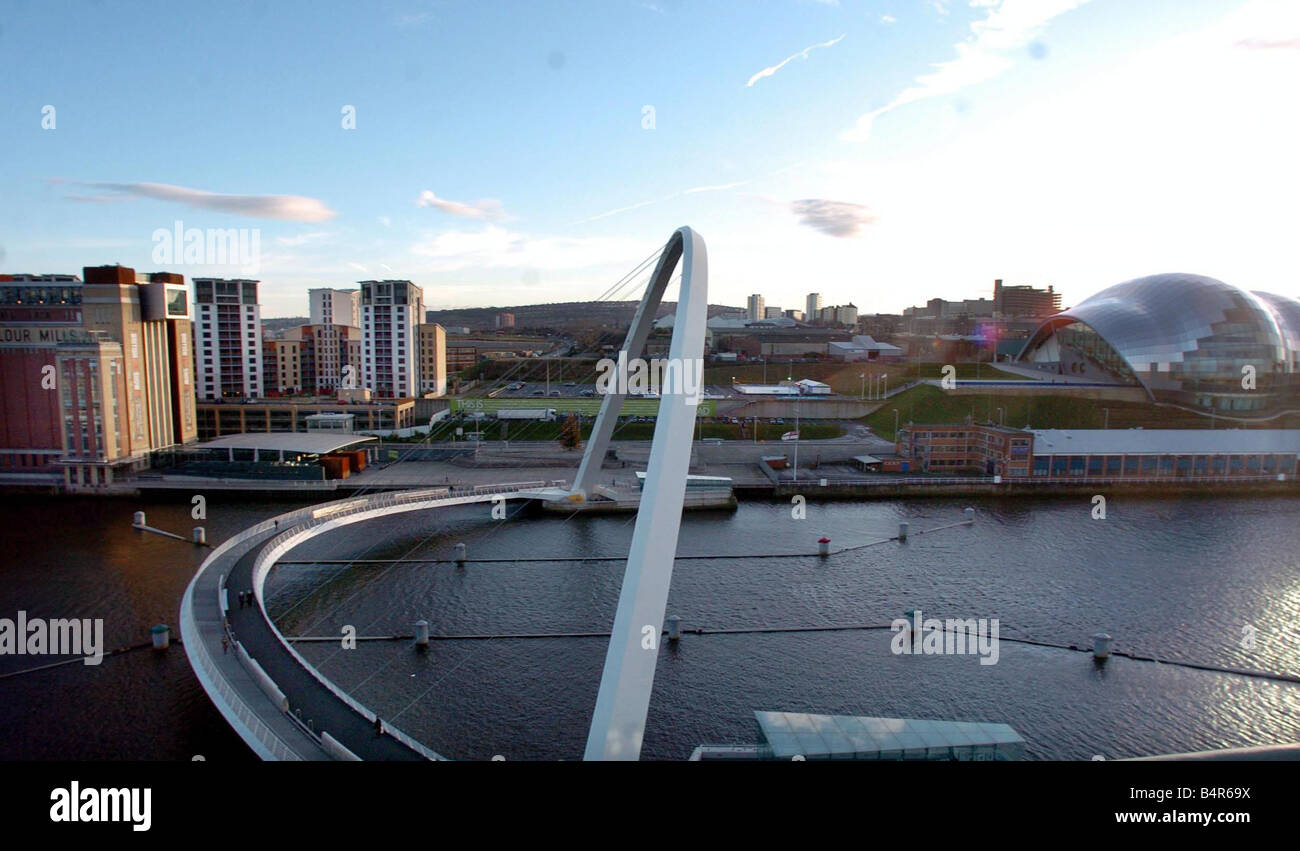 Baltic Arts centre and the Sage Gateshead music centre with the ...