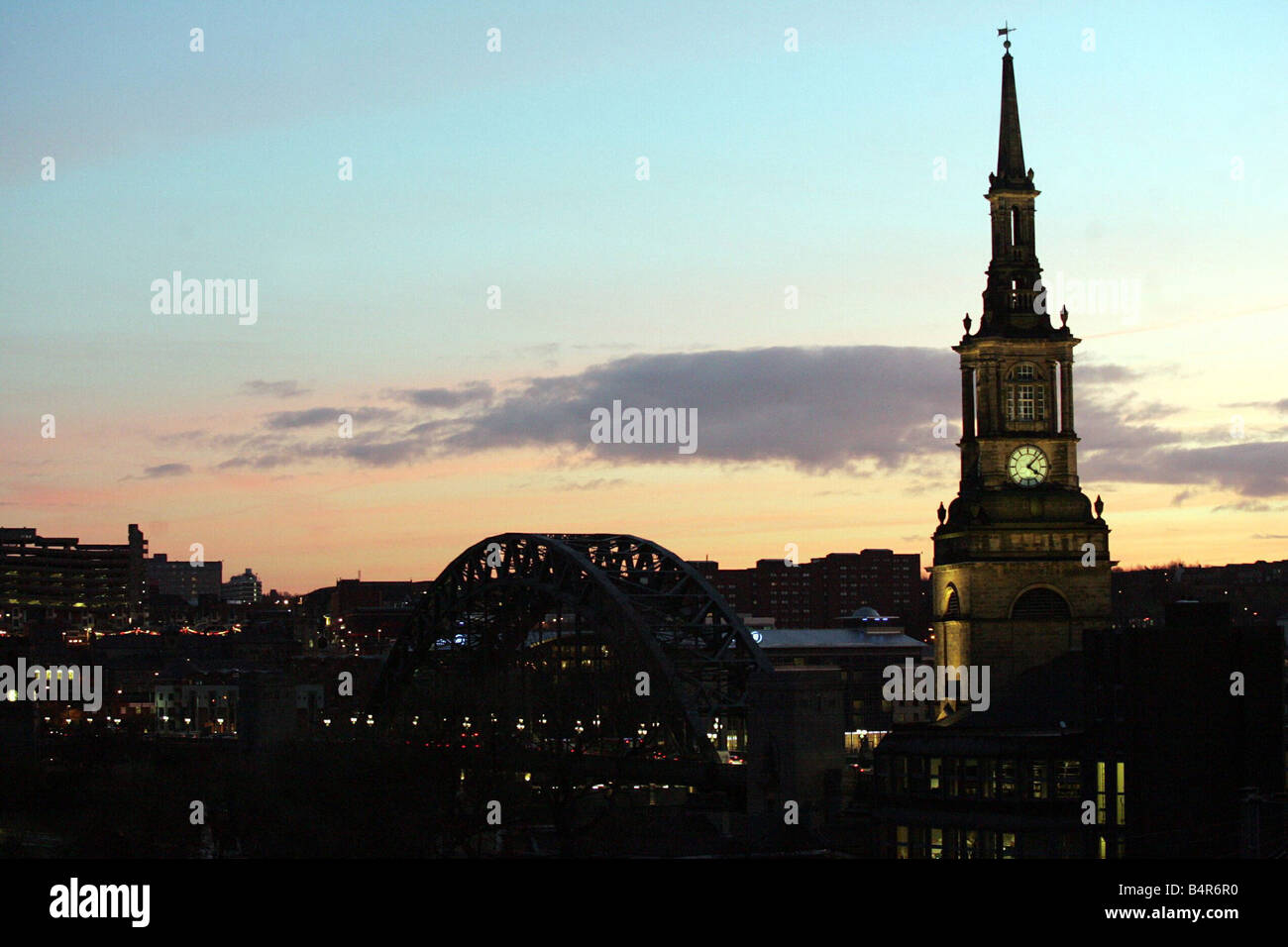 Scenic sunset over Newcastle and Gateshead taken from Manors multi ...