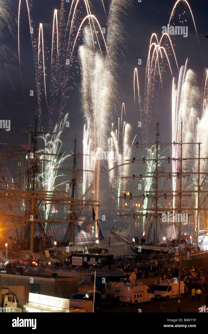Tall Ships Race July 2005 Fireworks explode over the Tall Ships on The ...