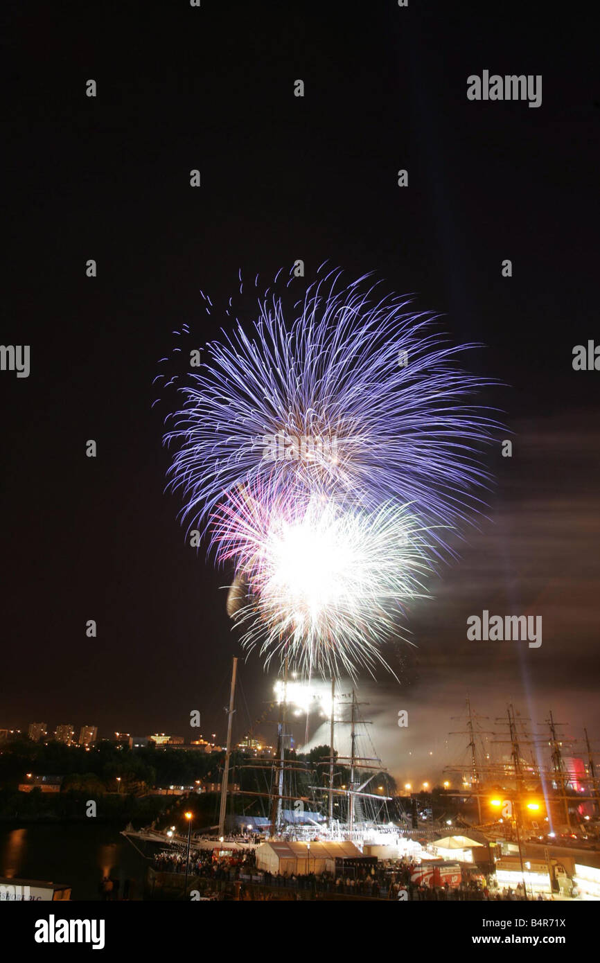 Tall Ships Race July 2005 Fireworks explode over the Tall Ships on The ...