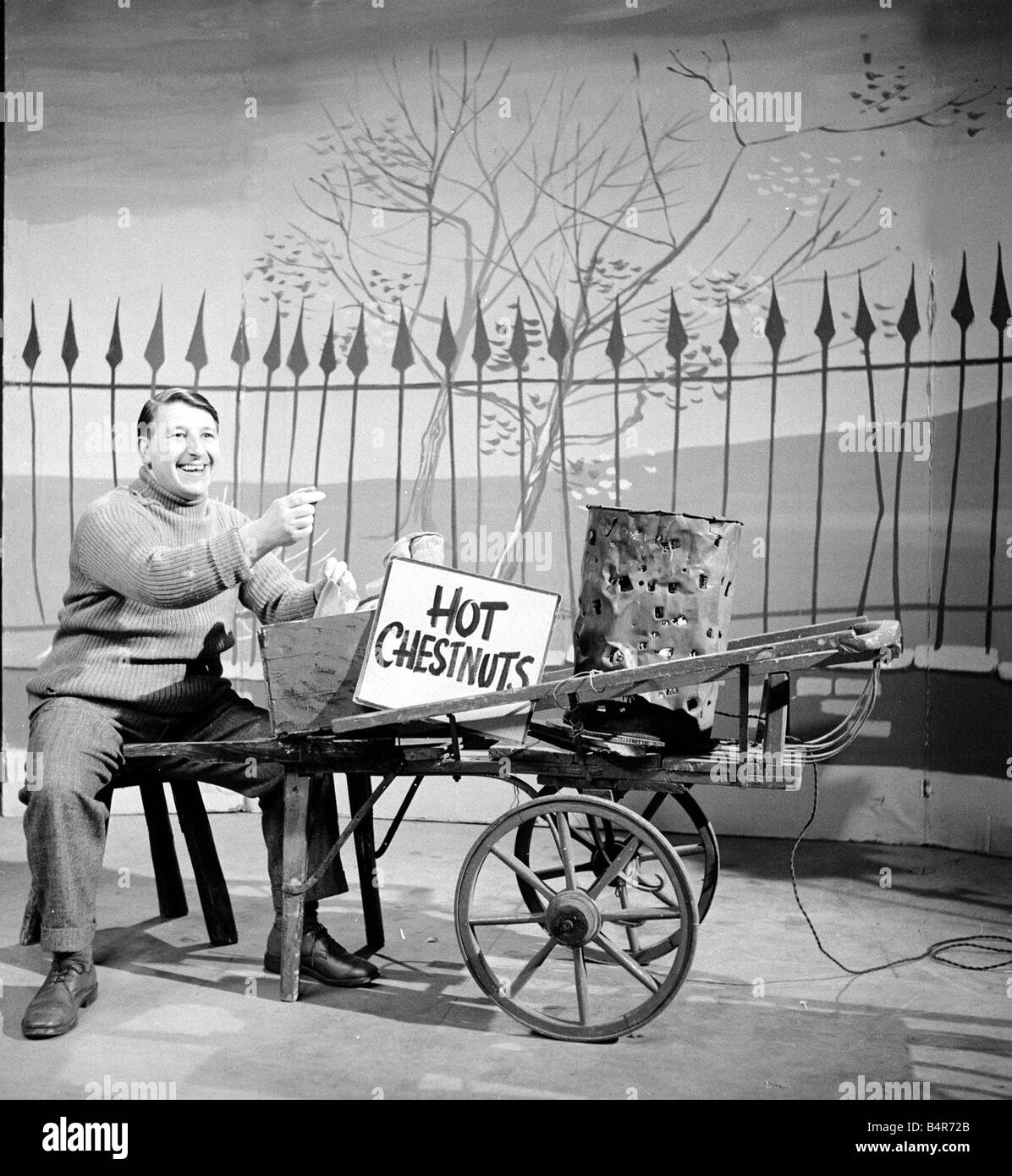 BBC broadcaster and presenter Johnny Morris as the Hot Chestnut man ...