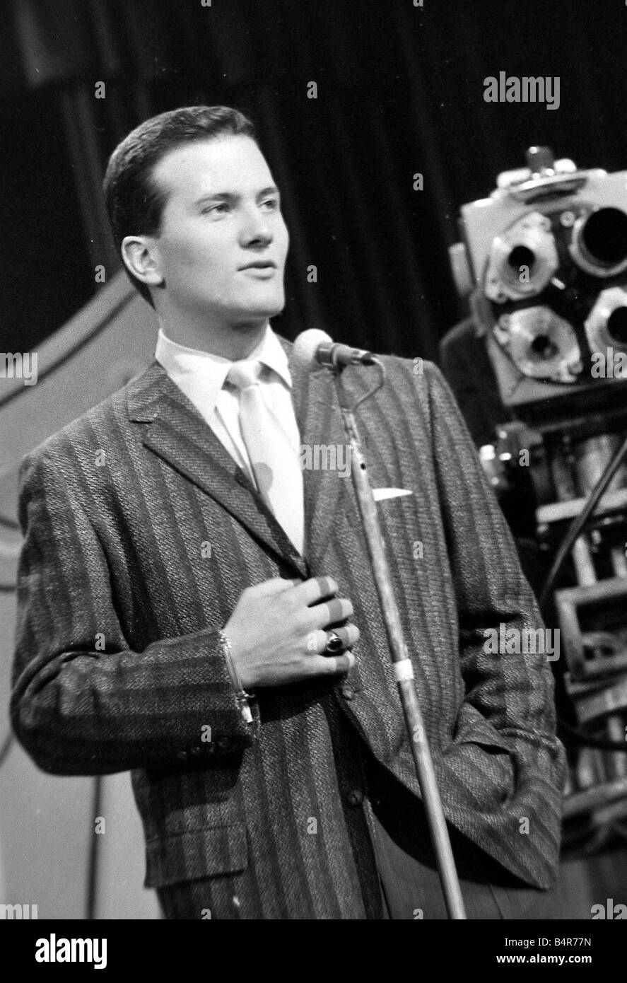 Actor and Singer Pat Boon performing on stage January 1957 Stock Photo ...