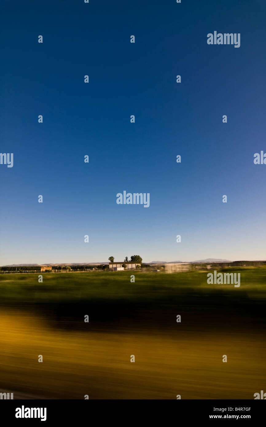 Crossing countryside at high speed Stock Photo - Alamy