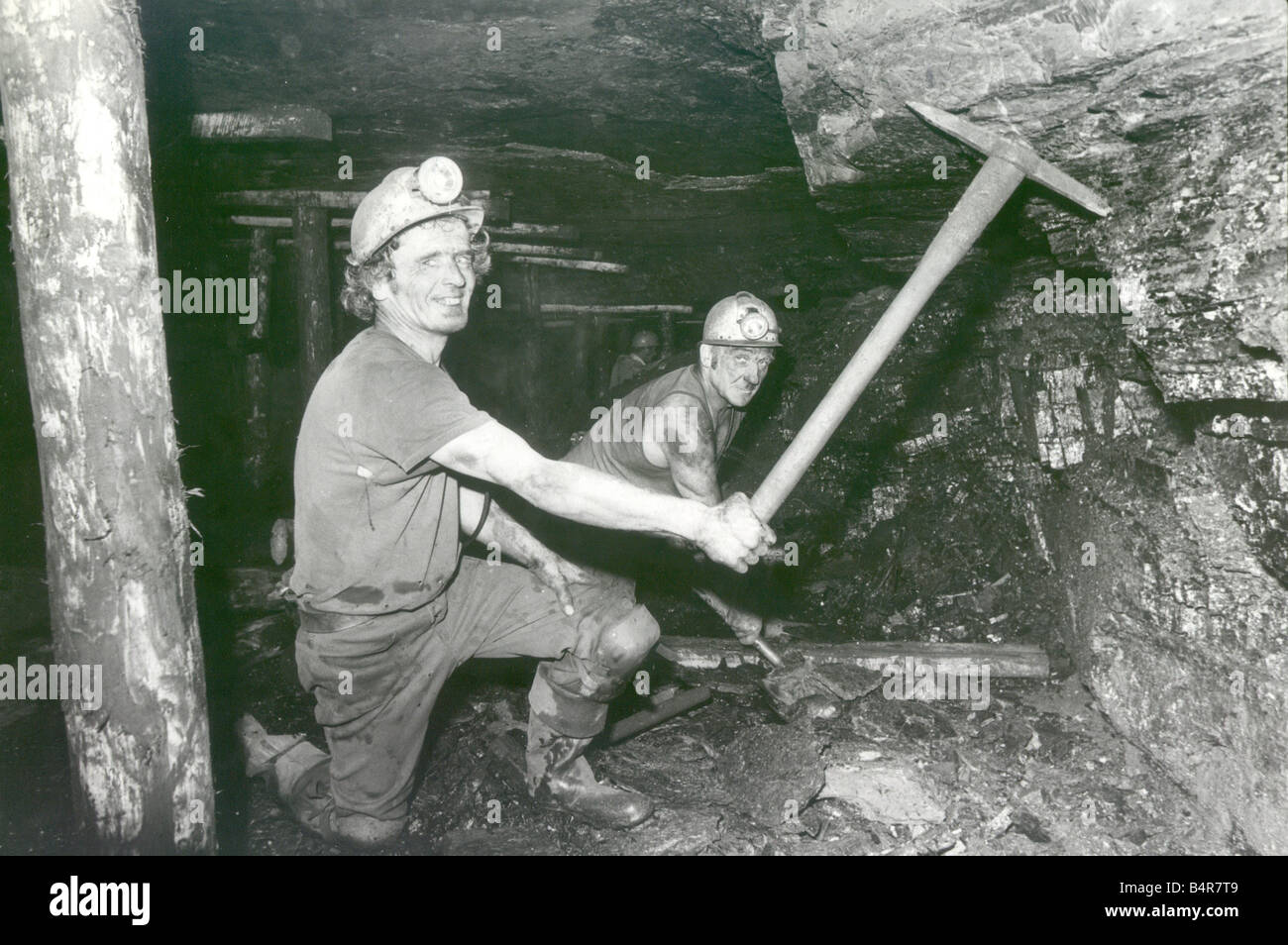Pitmen Gerald Hargraves and John Smith mining the hard way at Wrytree ...