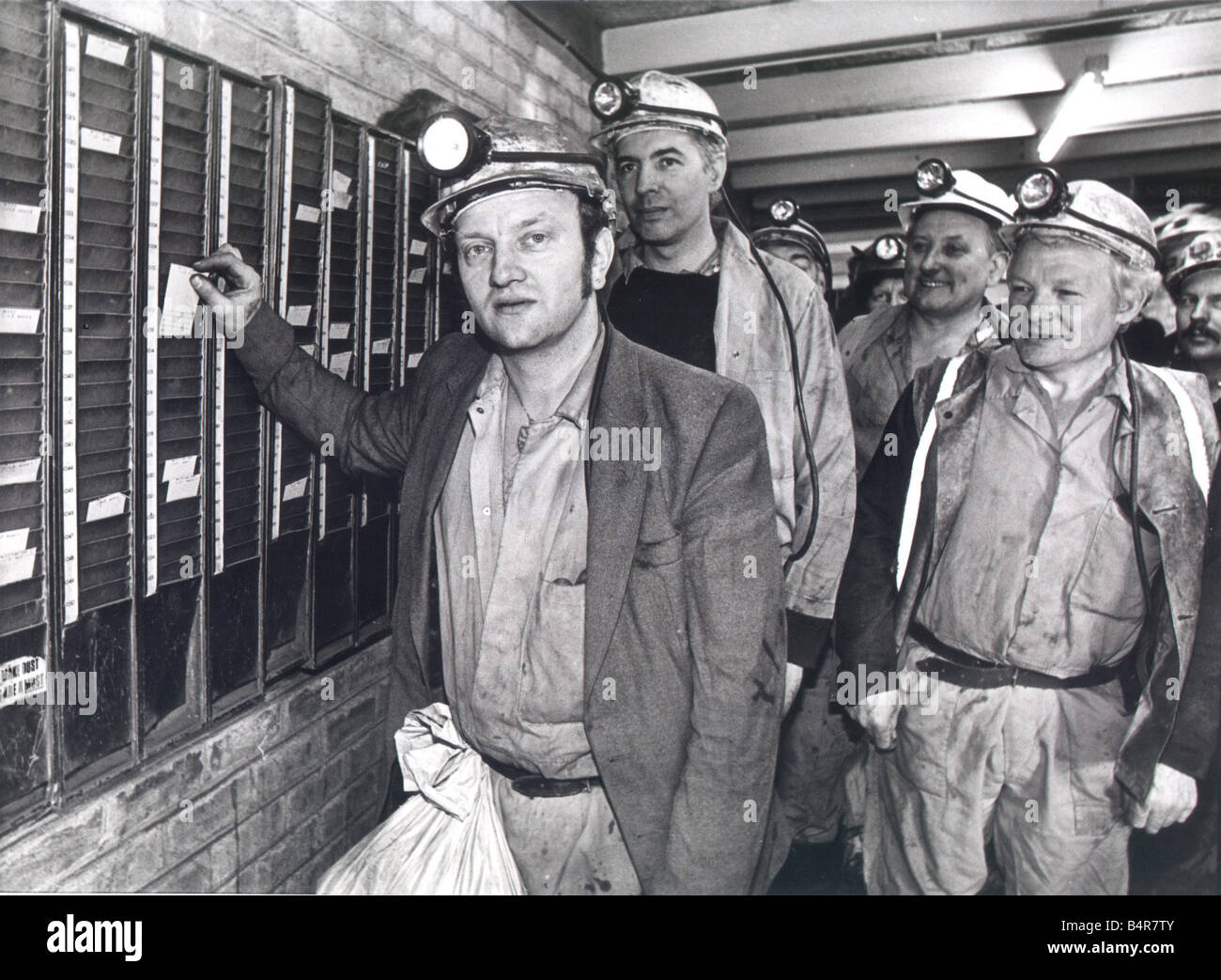 Miner Ken Black clocking off the last underground shift at Bates Pit ...