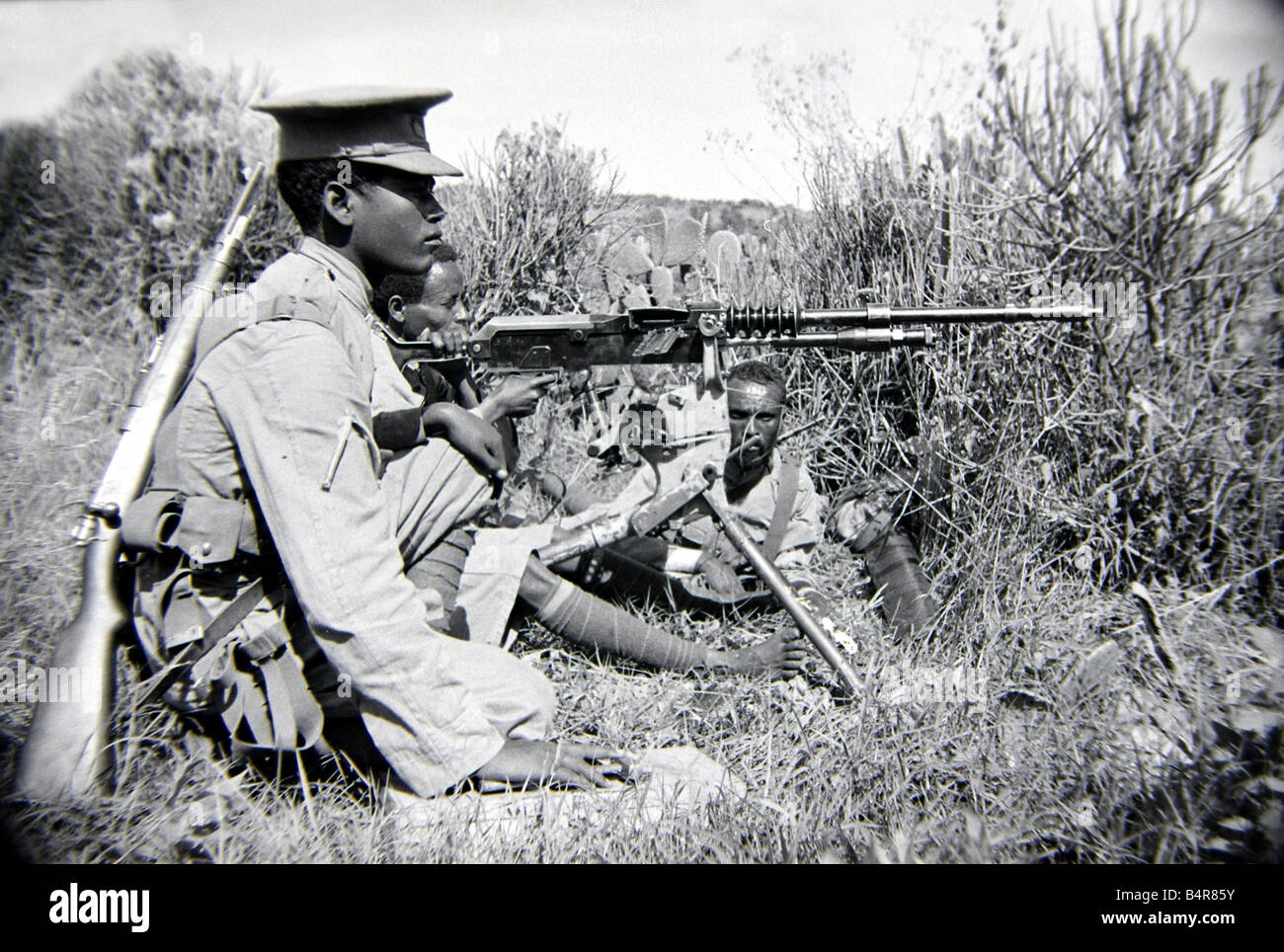 Abyssiania soldiers on duty during the war with Italy of 1935 War ...