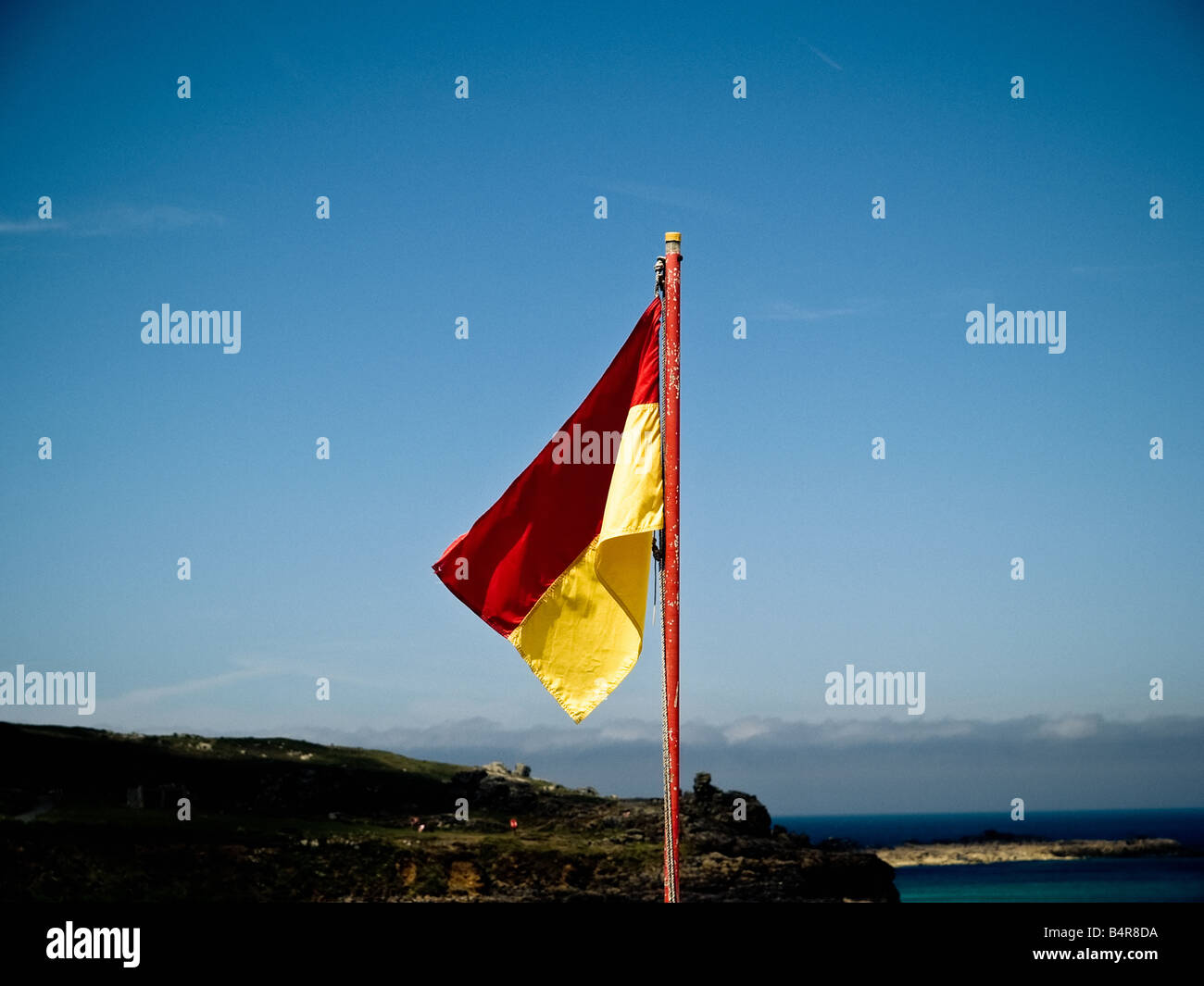 Flags, Porthmeor beach, St Ives Stock Photo - Alamy