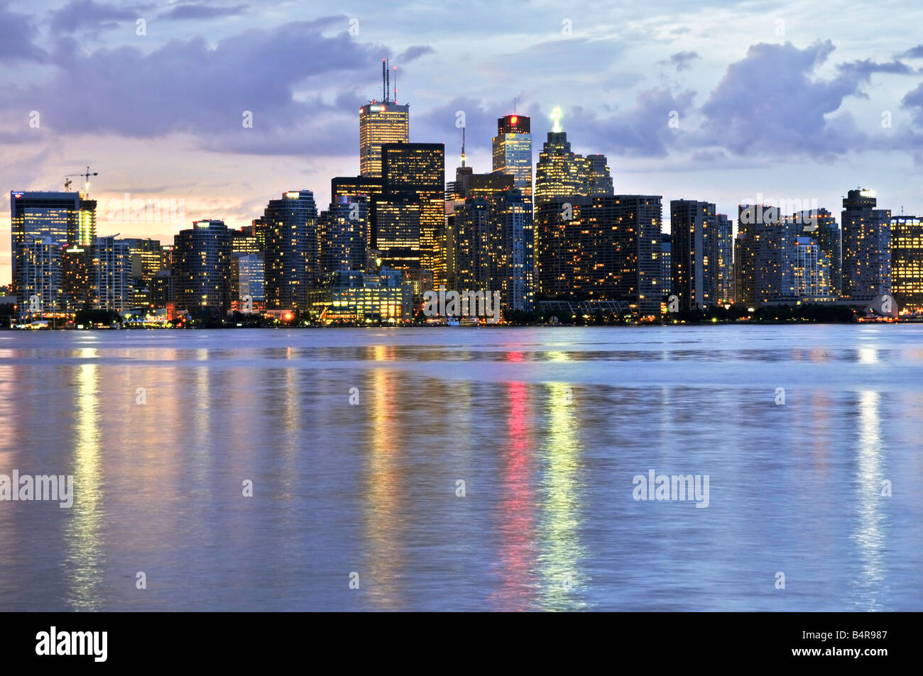 Scenic view at Toronto city waterfront skyline at sunset Stock Photo ...