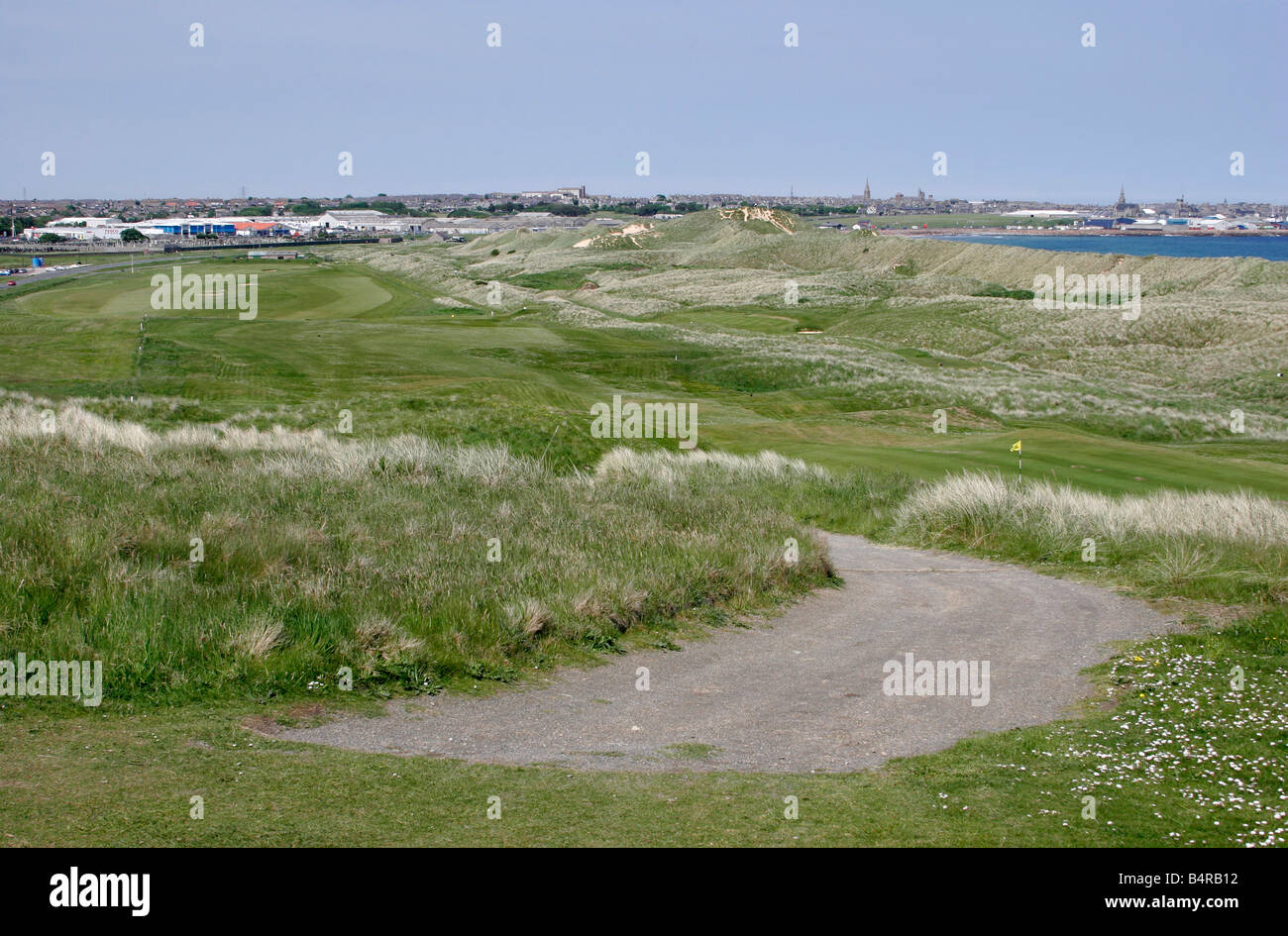 Looking back across Fraserburgh Golf Course towards the town Stock ...