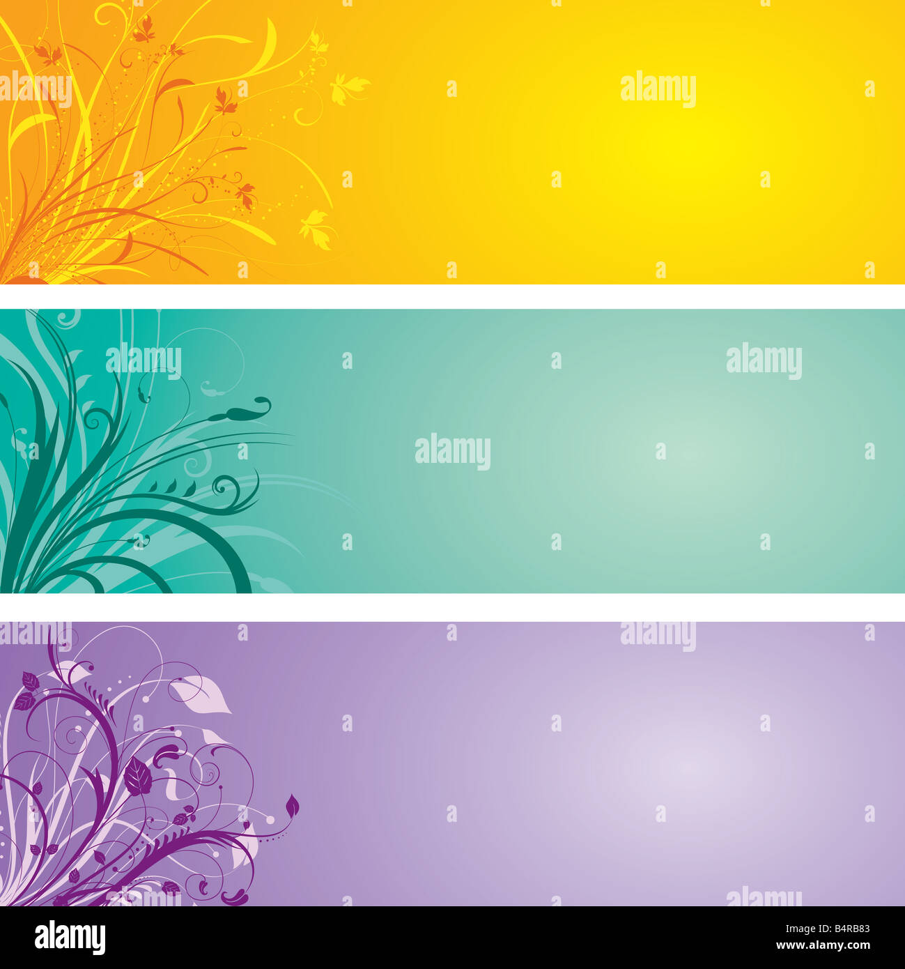 Decorative floral panels Stock Photo - Alamy
