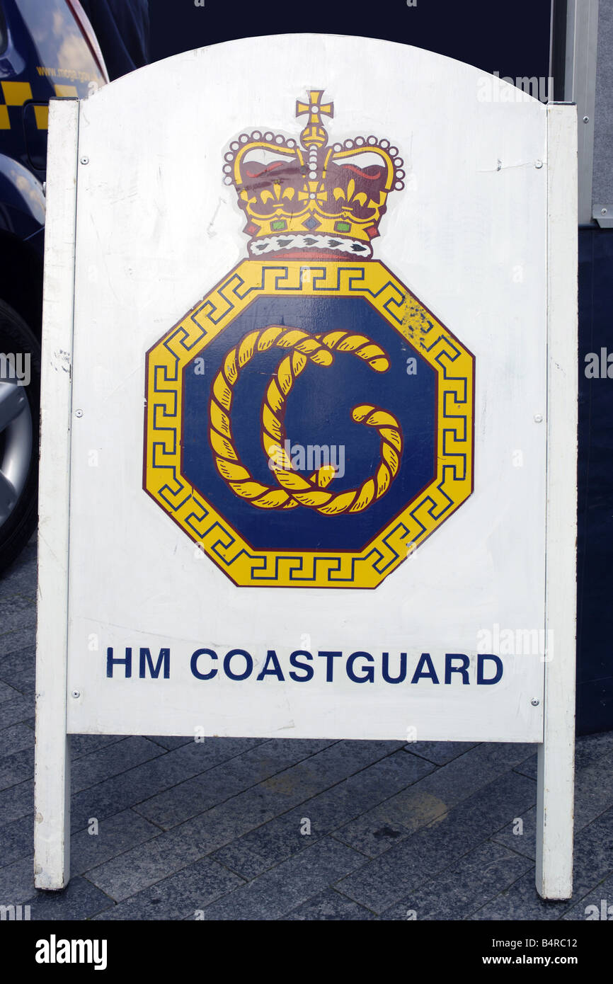 HM Coastguard badge on display at the Thames Festival Stock Photo - Alamy