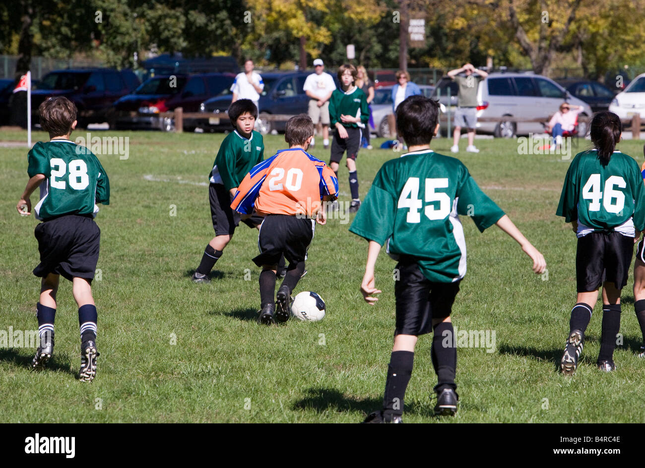 A Saturday league soccer football match game Stock Photo - Alamy