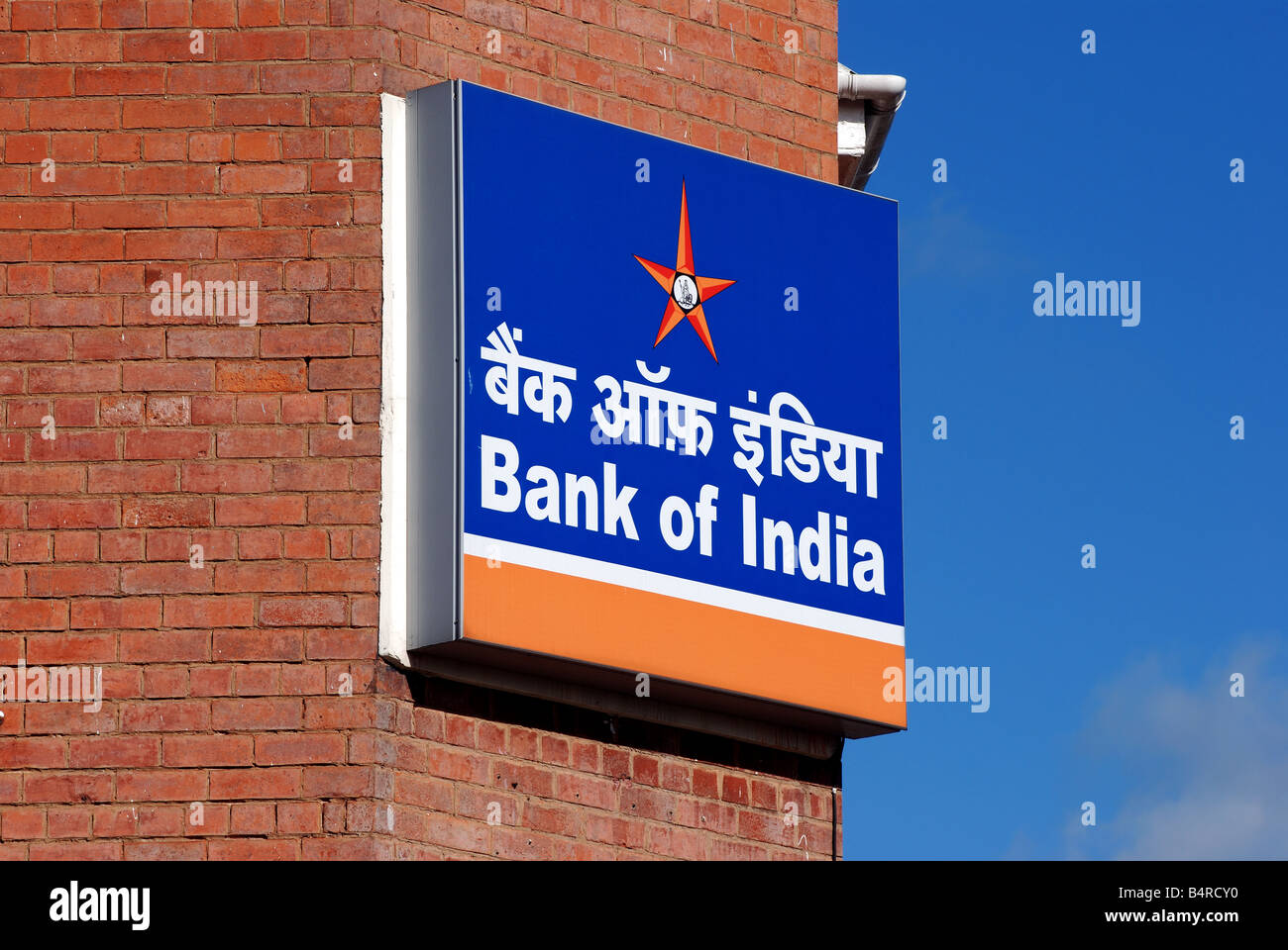 Bank of India sign, Handsworth, Birmingham, West Midlands, England, UK ...