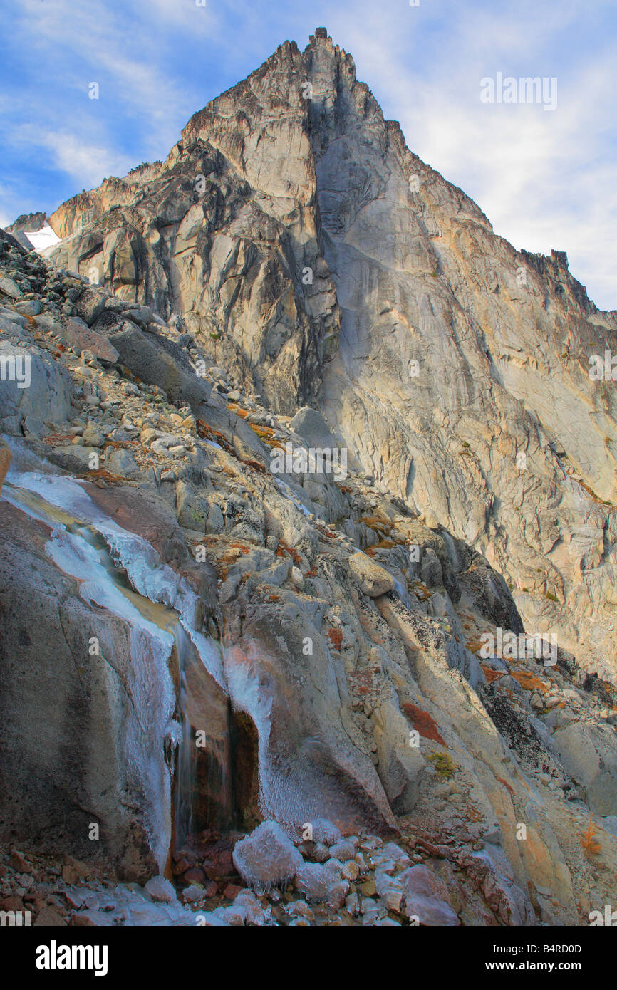 Waterfall along Asgaard pass route to the Enchantment Lakes in ...