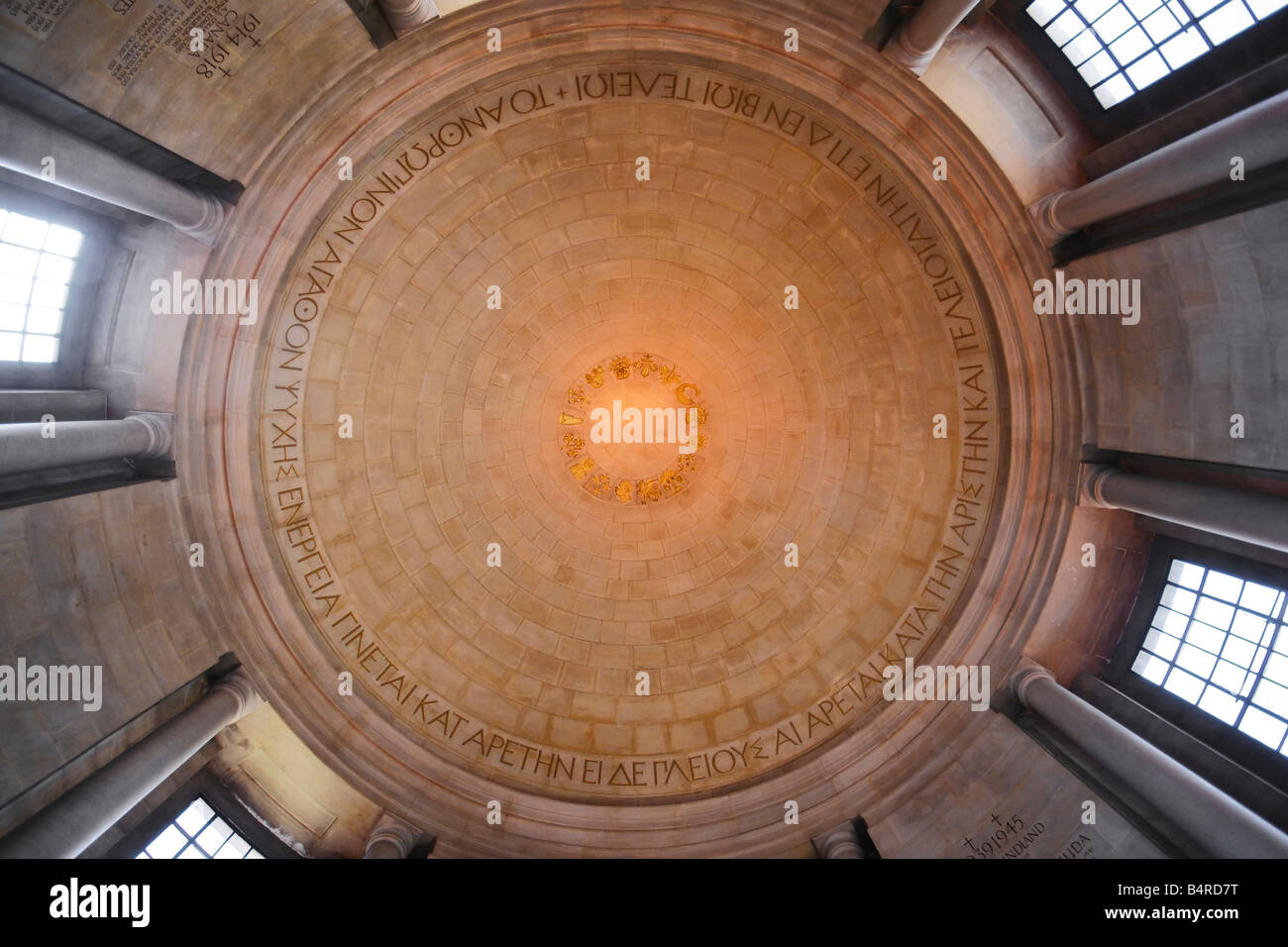 Oxford, England. A view of the Ceiling in the entry to Rhodes House ...