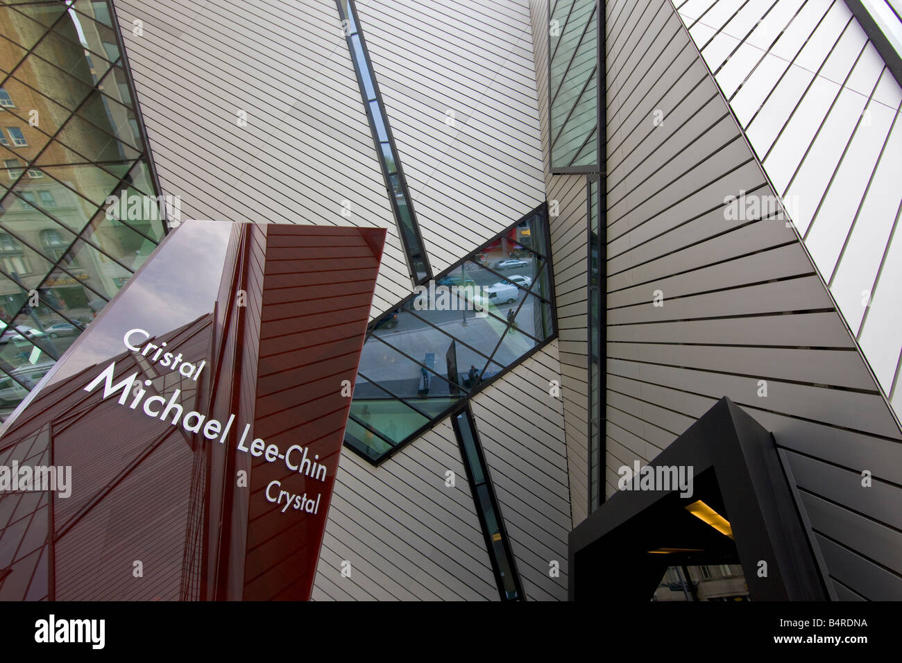 Sign outside the Royal Ontario Museum and the Michael A. Lee-Chin ...