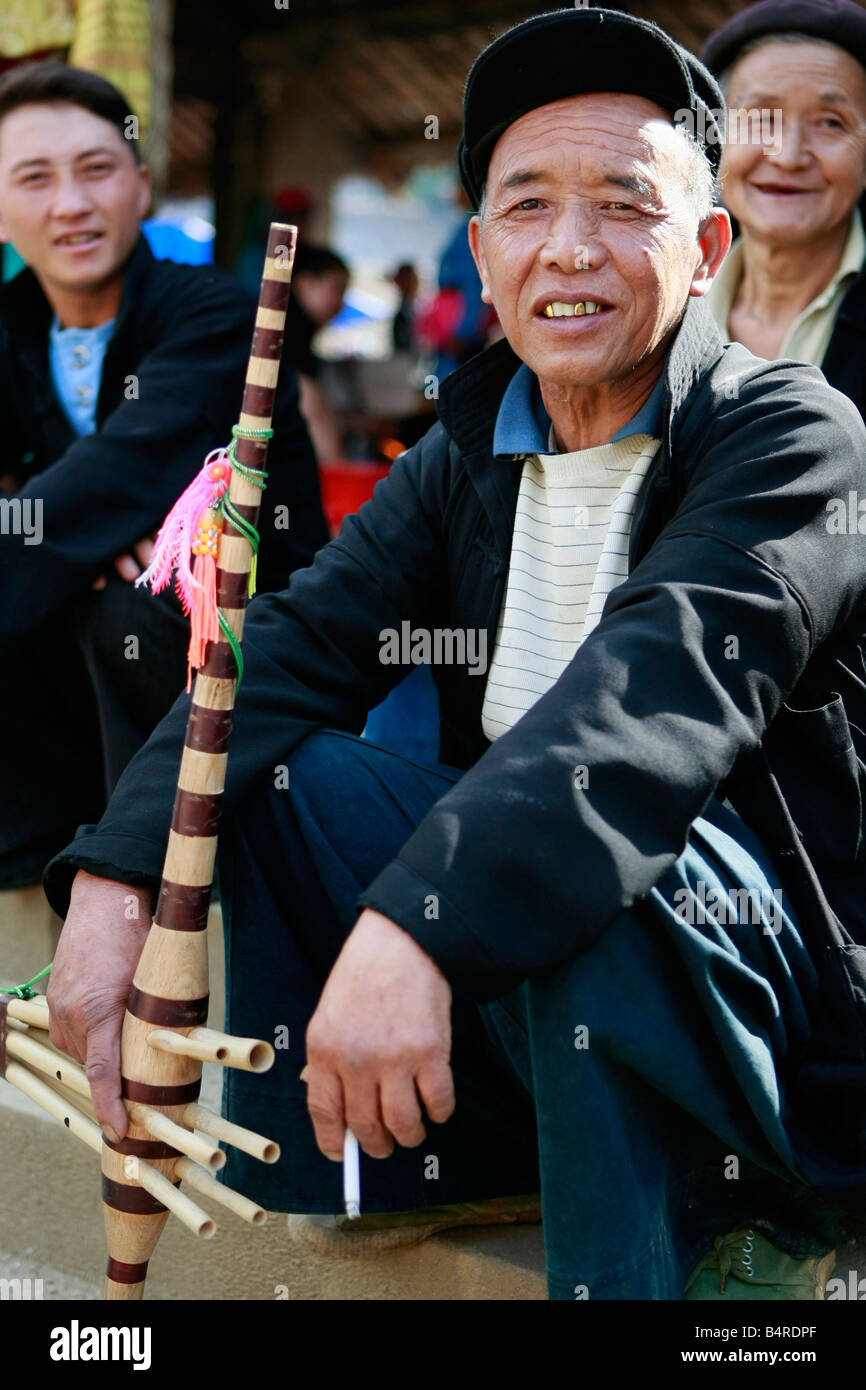 Hmong tribesmen at Dong Van market, Ha Giang Province, Vietnam Stock ...