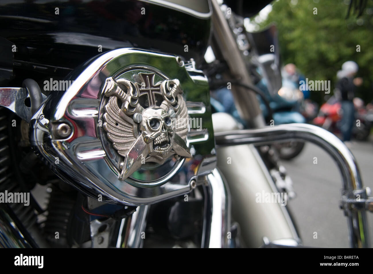Skull & Crossbones Custom Motorcycle Stock Photo - Alamy